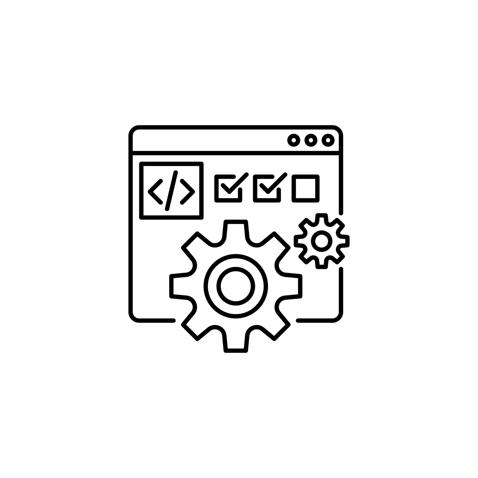 Website Development Line Icon Linear Style Sign For Mobile Concept And Web Design Outline