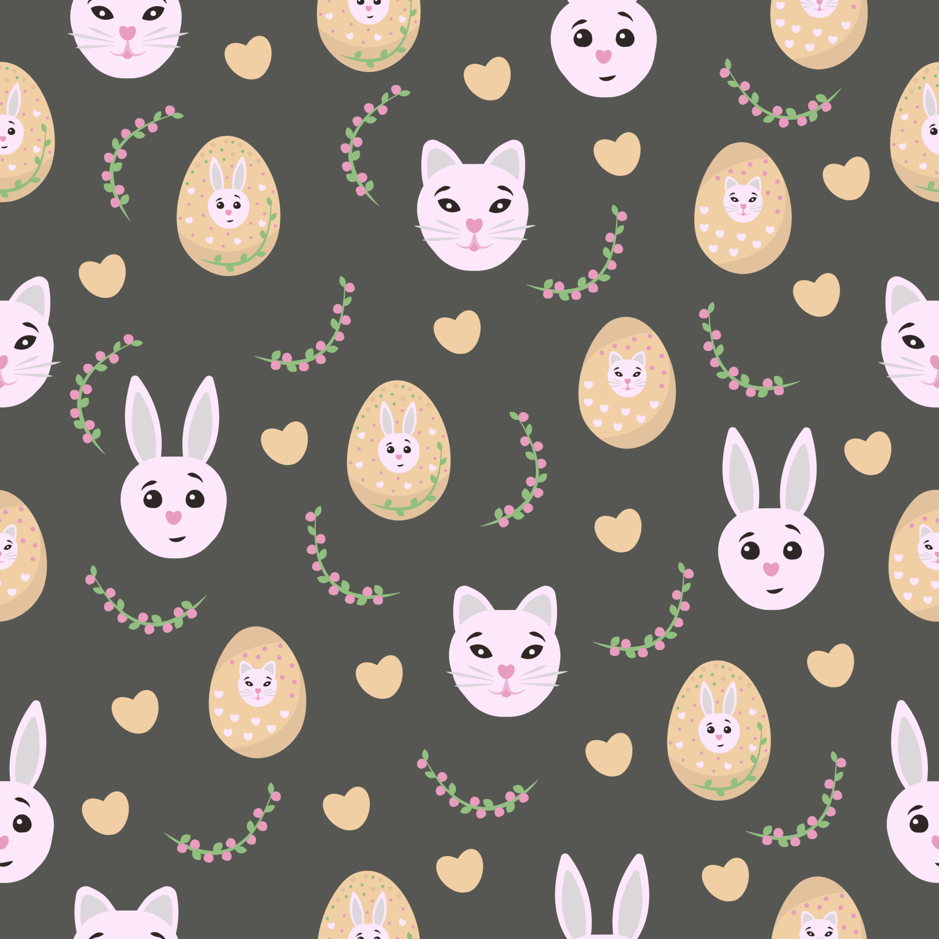 Cute Easter seamless pattern 9007466 Vector Art at Vecteezy
