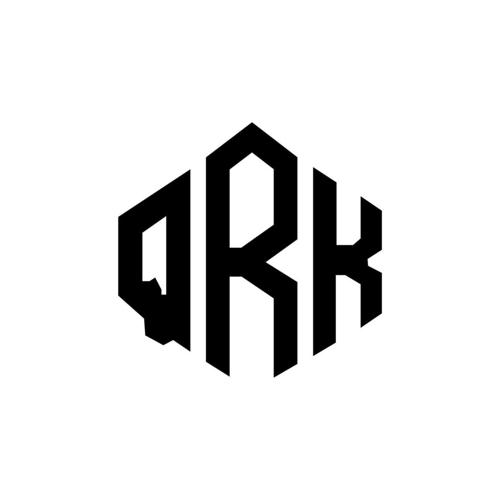 diseño de logotipo de letra qrk con forma de polígono. diseño de logotipo en forma de cubo y ...