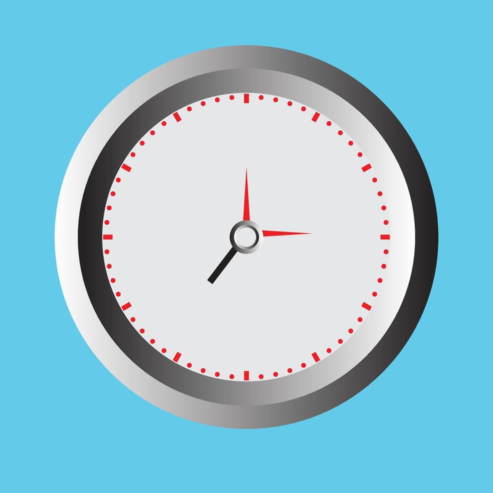 Clock Icon In Flat Style Timer On Color Background Vector Design