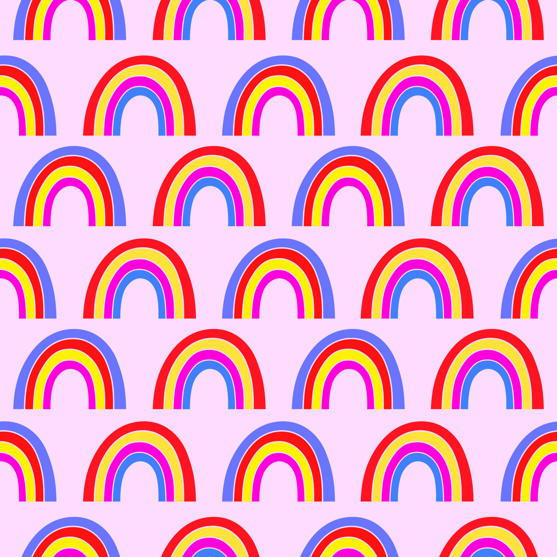 Hand drawn seamless pattern of colorful rainbow 9015963 Vector Art at ...