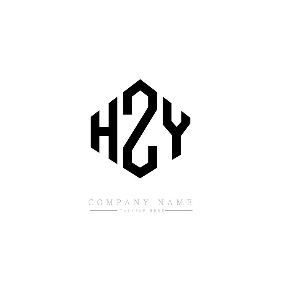 diseño de logotipo de letra hzy con forma de polígono. diseño de logotipo en forma de cubo y ...