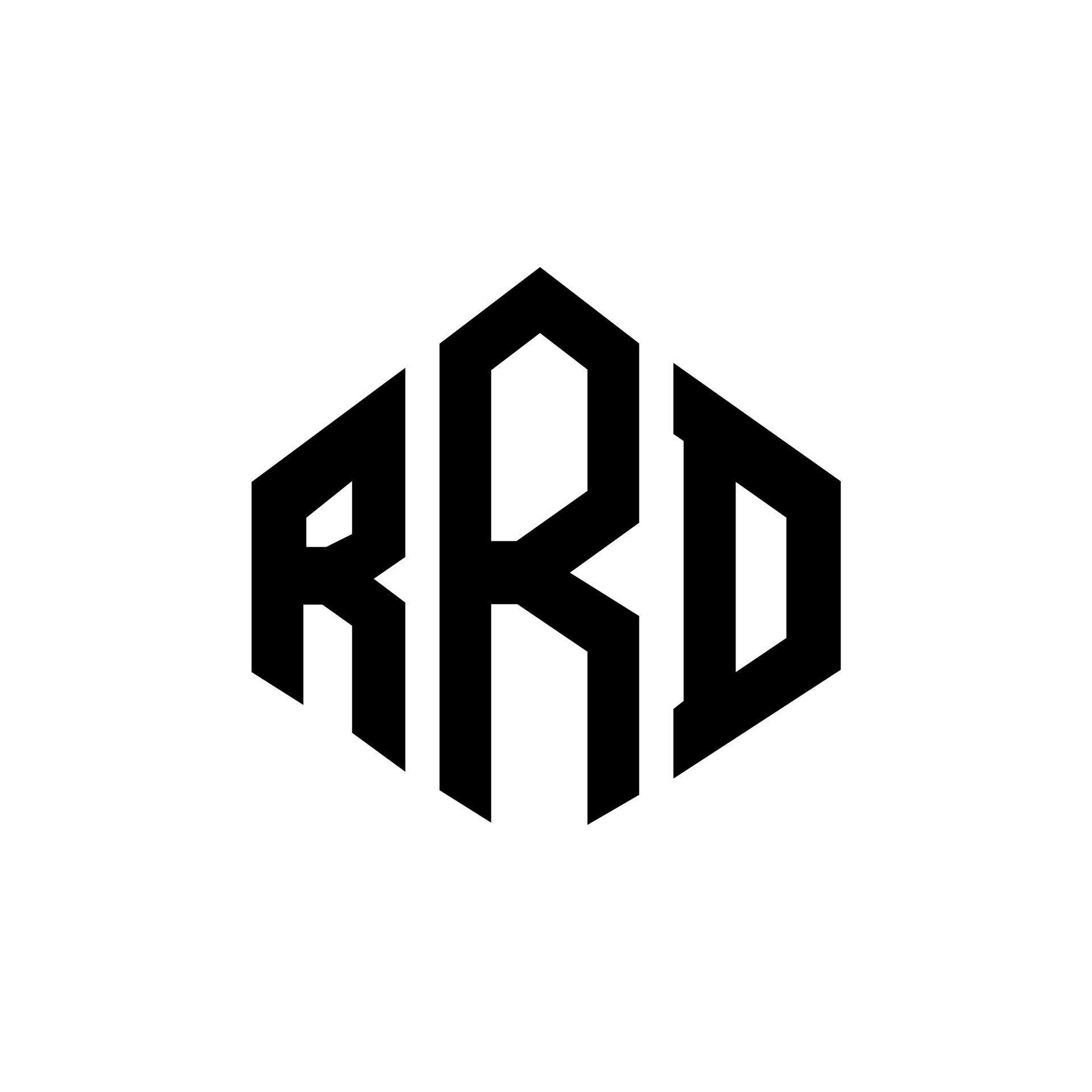 RRD letter logo design with polygon shape. RRD polygon and cube shape logo design. RRD hexagon ...