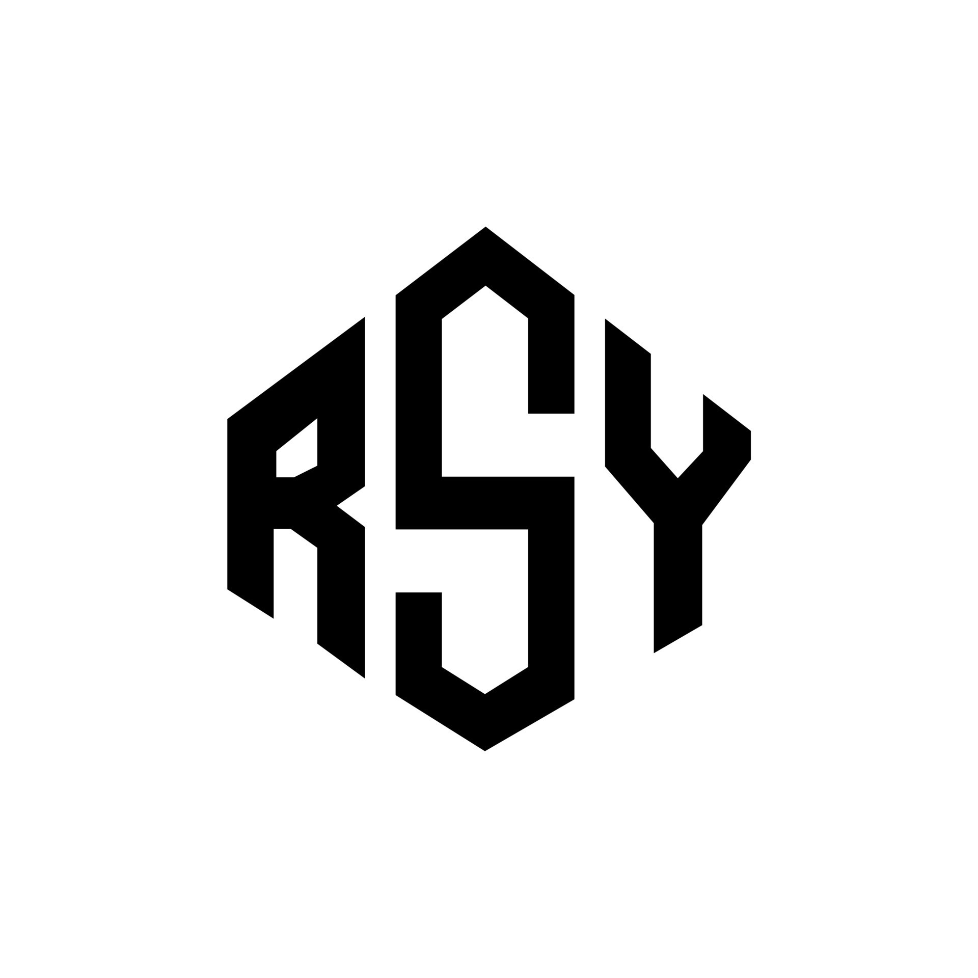 RSY letter logo design with polygon shape. RSY polygon and cube shape logo design. RSY hexagon ...