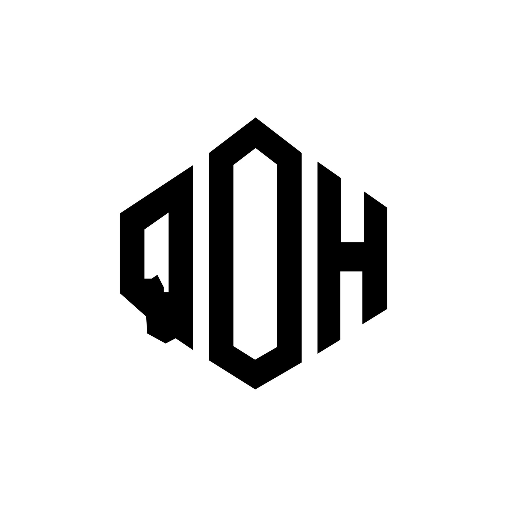 diseño de logotipo de letra qoh con forma de polígono. qoh polígono y diseño de logotipo en ...