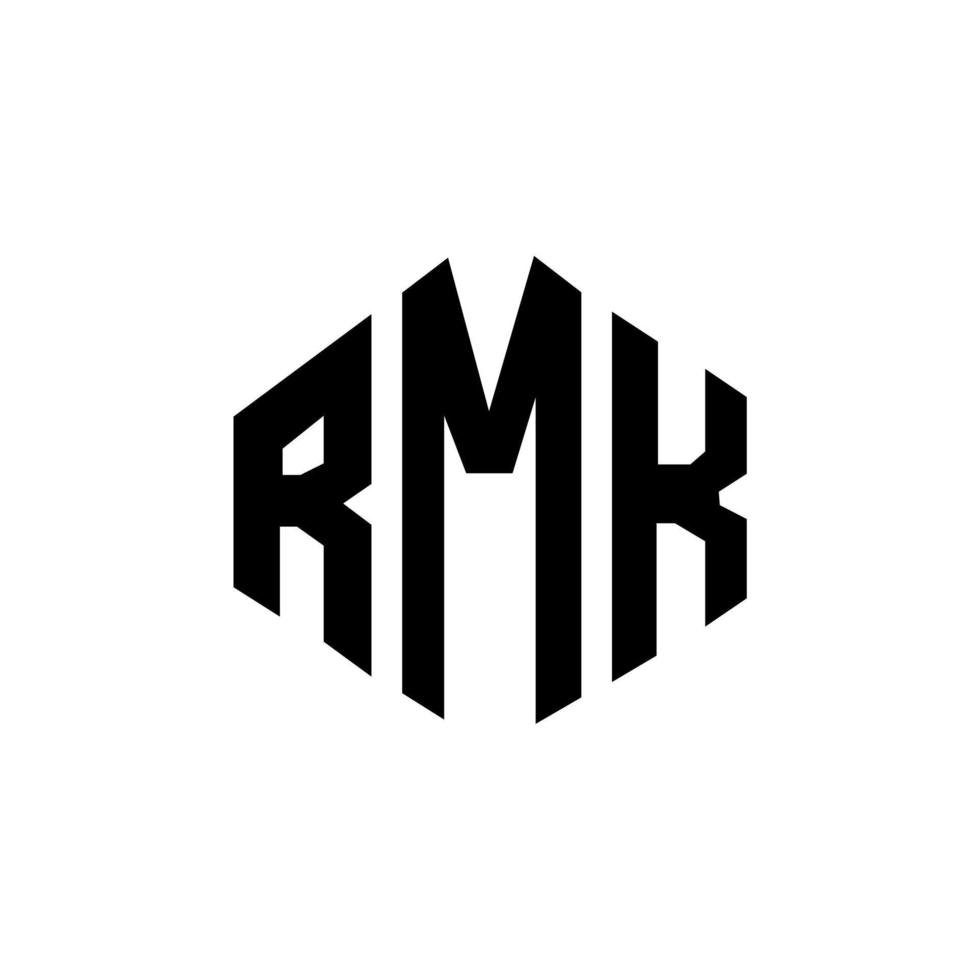 diseño de logotipo de letra rmk con forma de polígono. diseño de logotipo en forma de cubo y ...