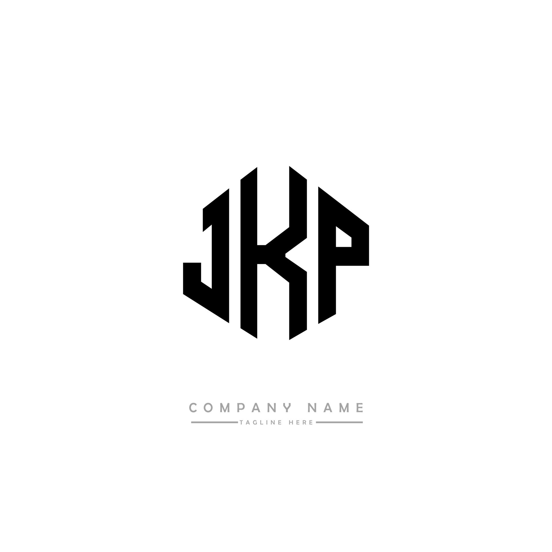 Jkp Letter Logo Design With Polygon Shape Jkp Polygon And Cube Shape Logo Design Jkp Hexagon