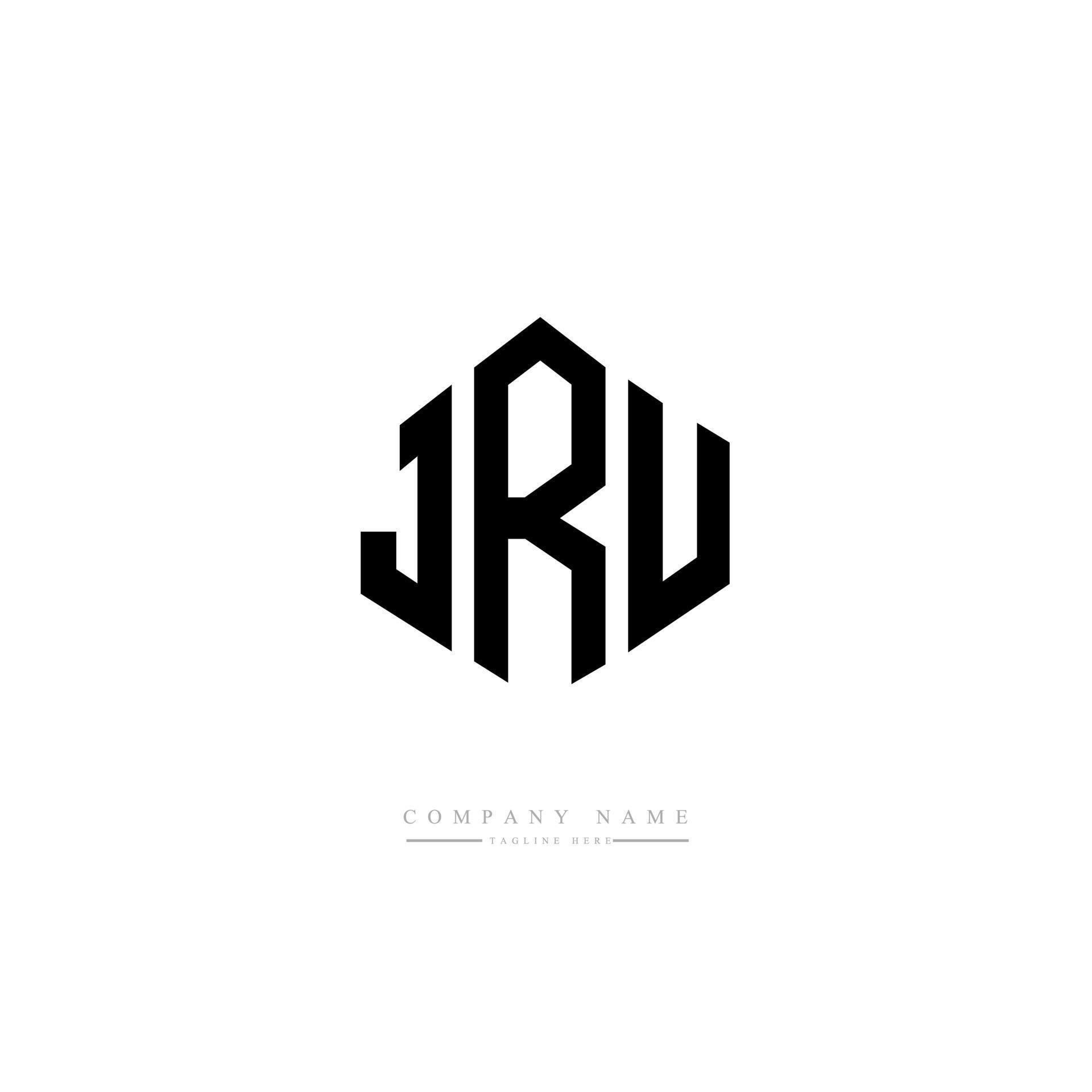 Jru Letter Logo Design With Polygon Shape Jru Polygon And Cube Shape