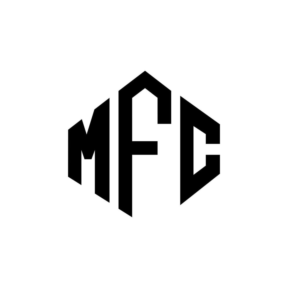 diseño de logotipo de letra mfc con forma de polígono. diseño de logotipo de forma de cubo y ...