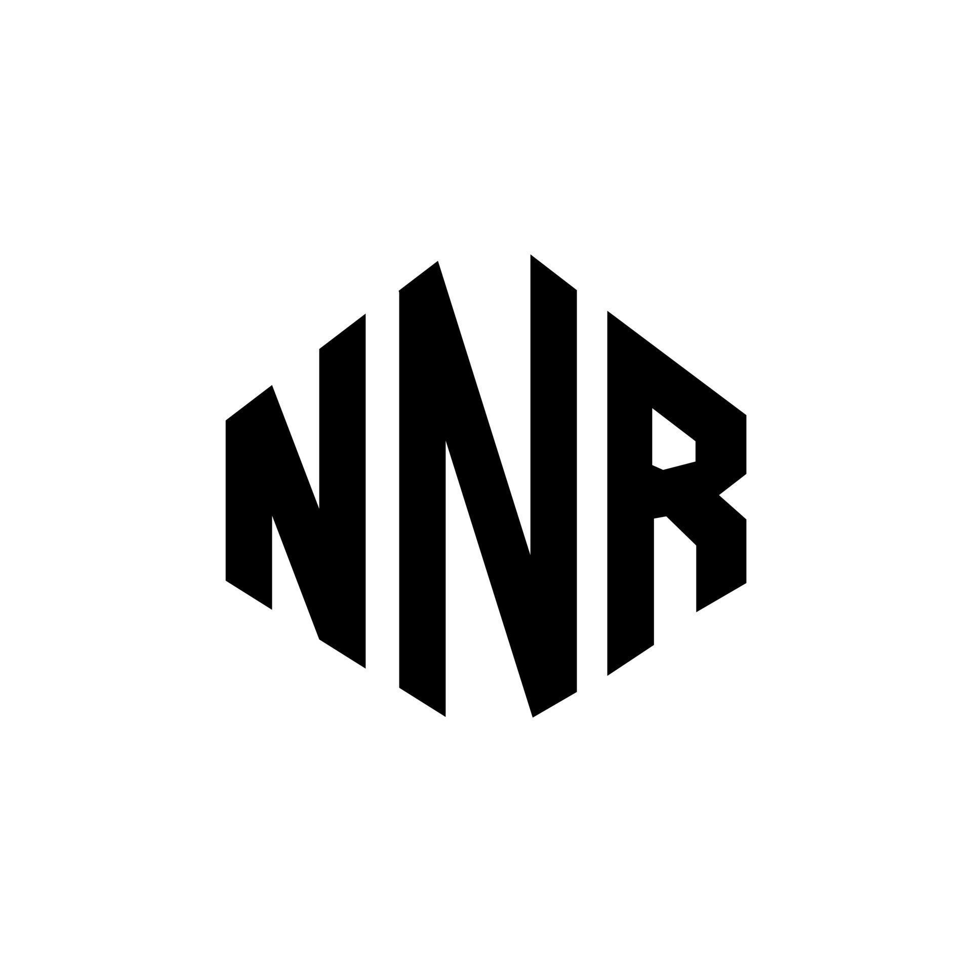 diseño de logotipo de letra nnr con forma de polígono. nnr polígono y diseño de logotipo en ...