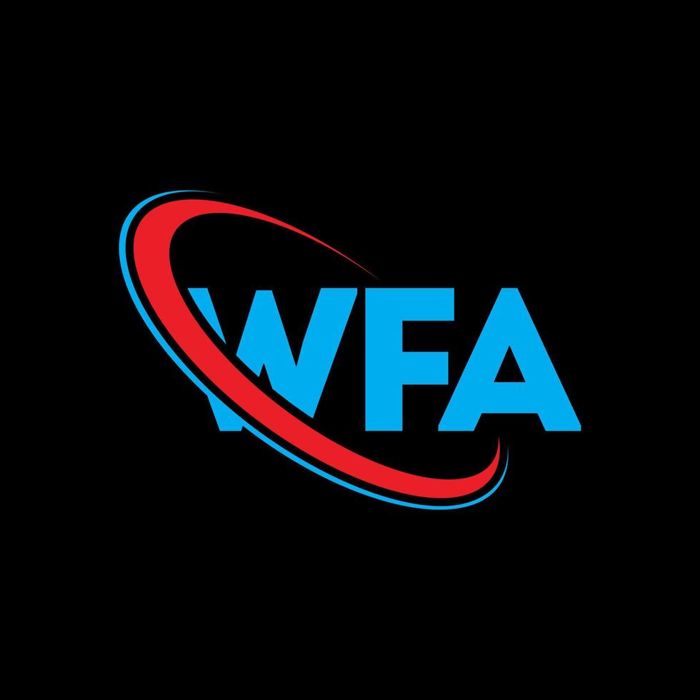 logotipo de la wfa. carta wfa. diseño del logotipo de la letra wfa. logotipo de iniciales wfa ...