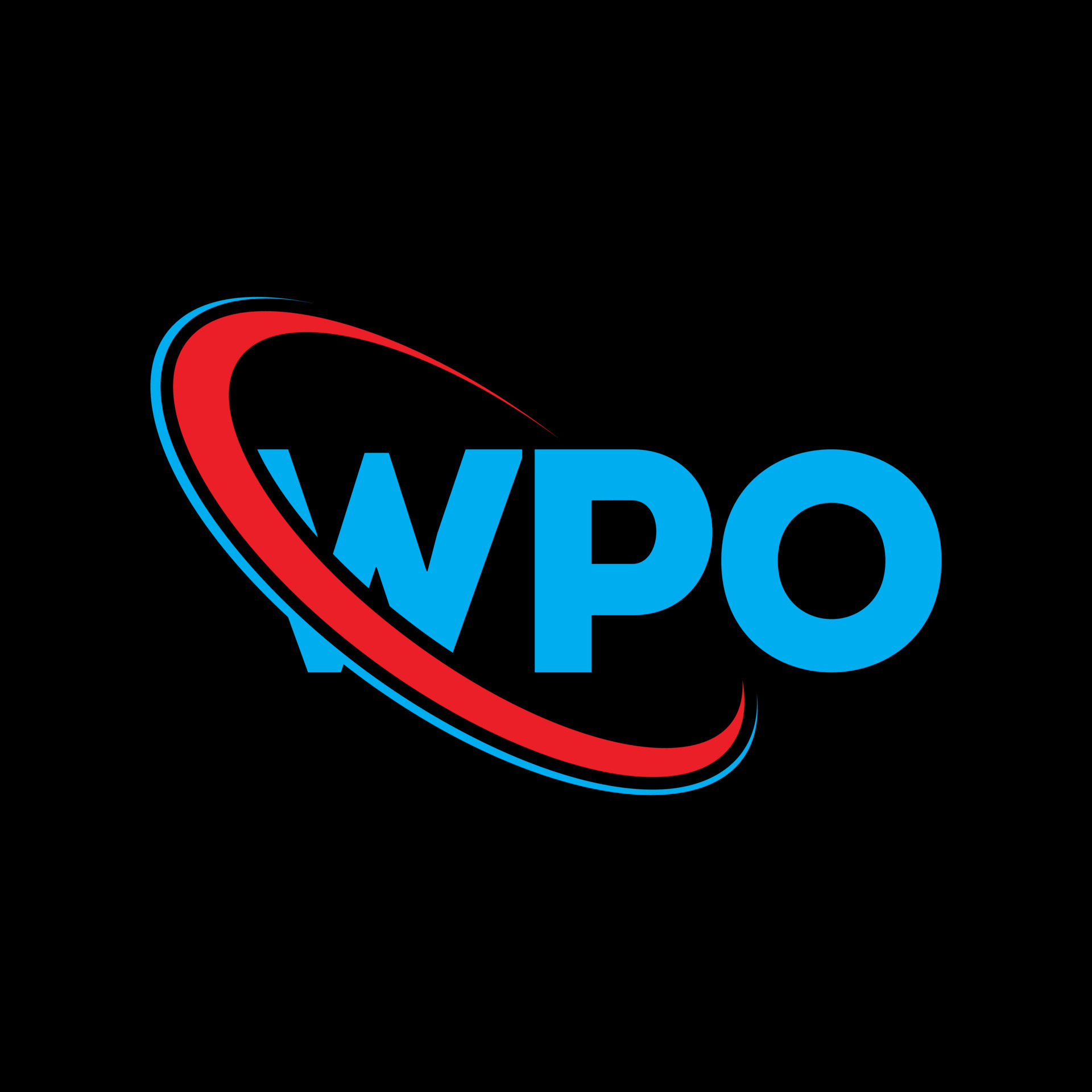 logotipo de la wpo. carta wpo. diseño de logotipo de letra wpo. logotipo de iniciales wpo ...