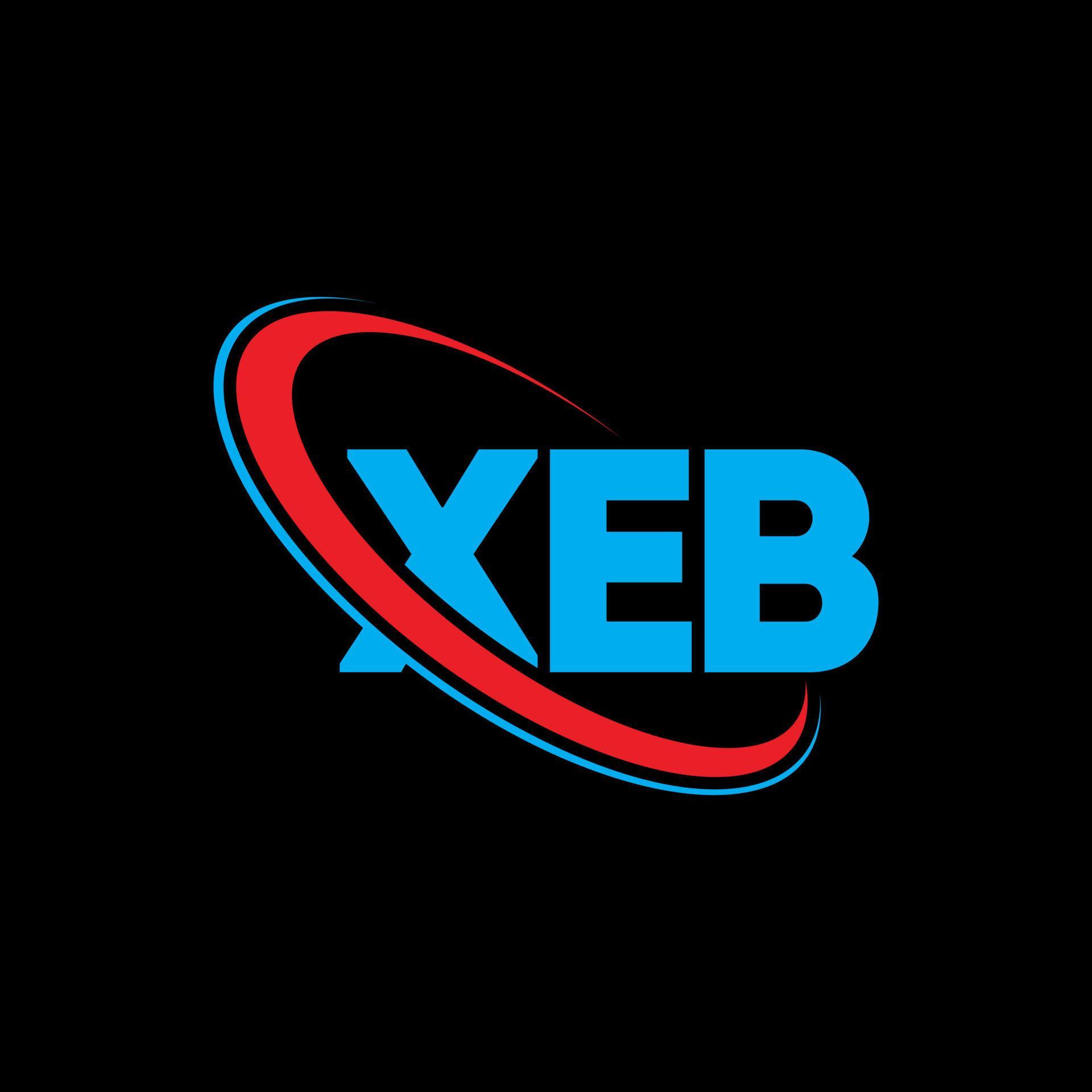 XEB logo. XEB letter. XEB letter logo design. Initials XEB logo linked with circle and uppercase ...