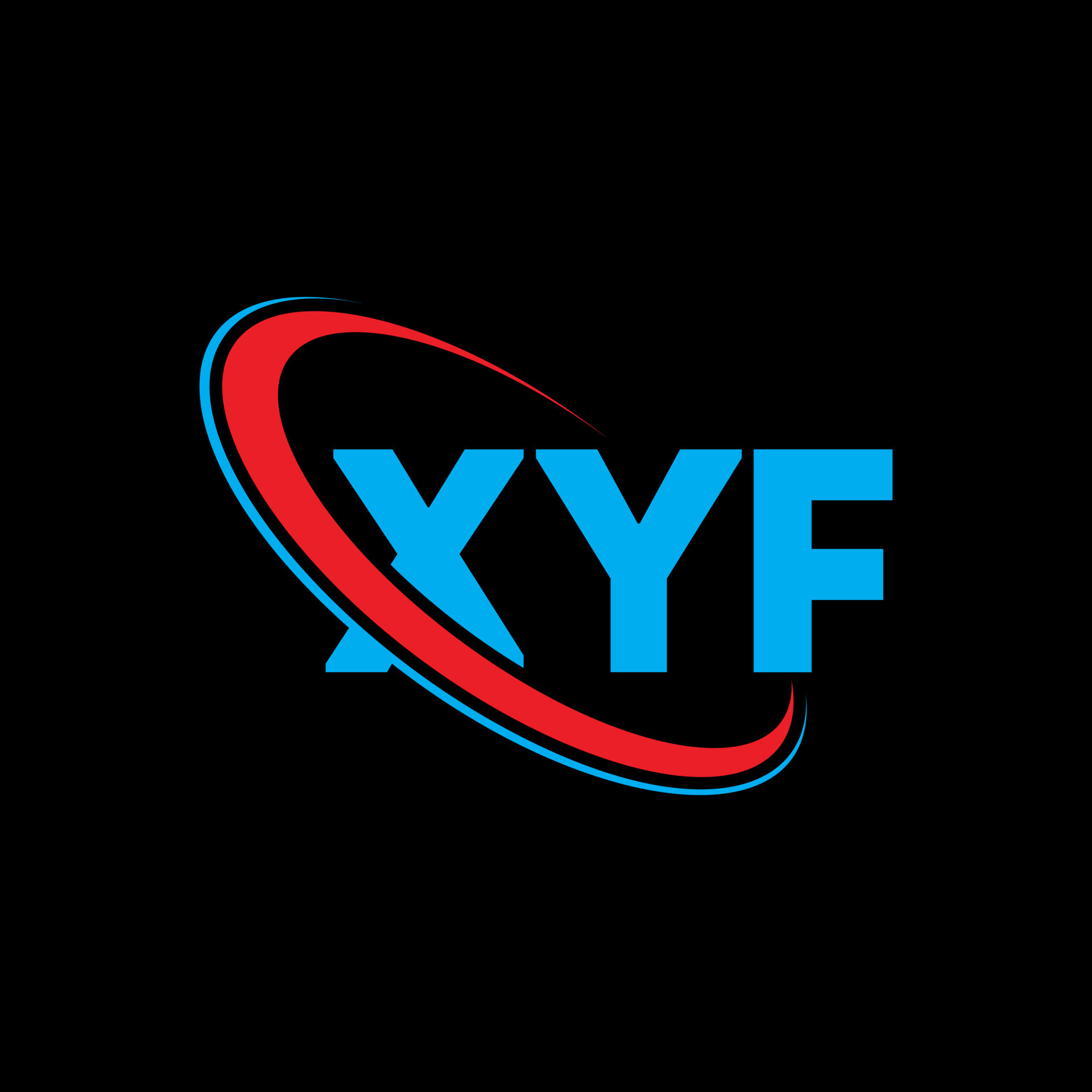 XYF logo. XYF letter. XYF letter logo design. Initials XYF logo linked with circle and uppercase ...