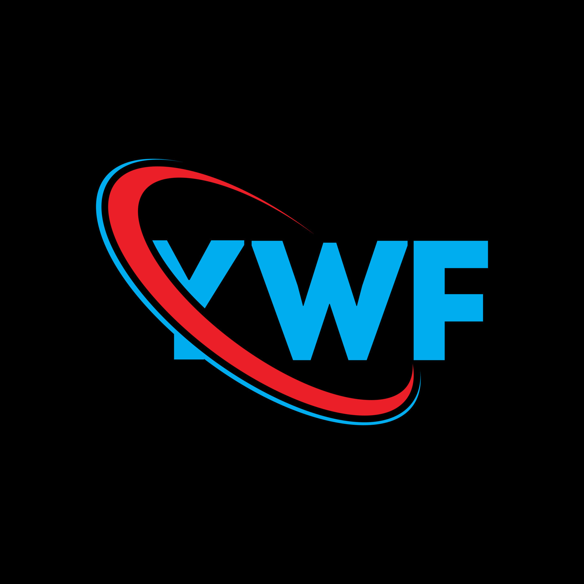 YWF logo. YWF letter. YWF letter logo design. Initials YWF logo linked with circle and uppercase ...