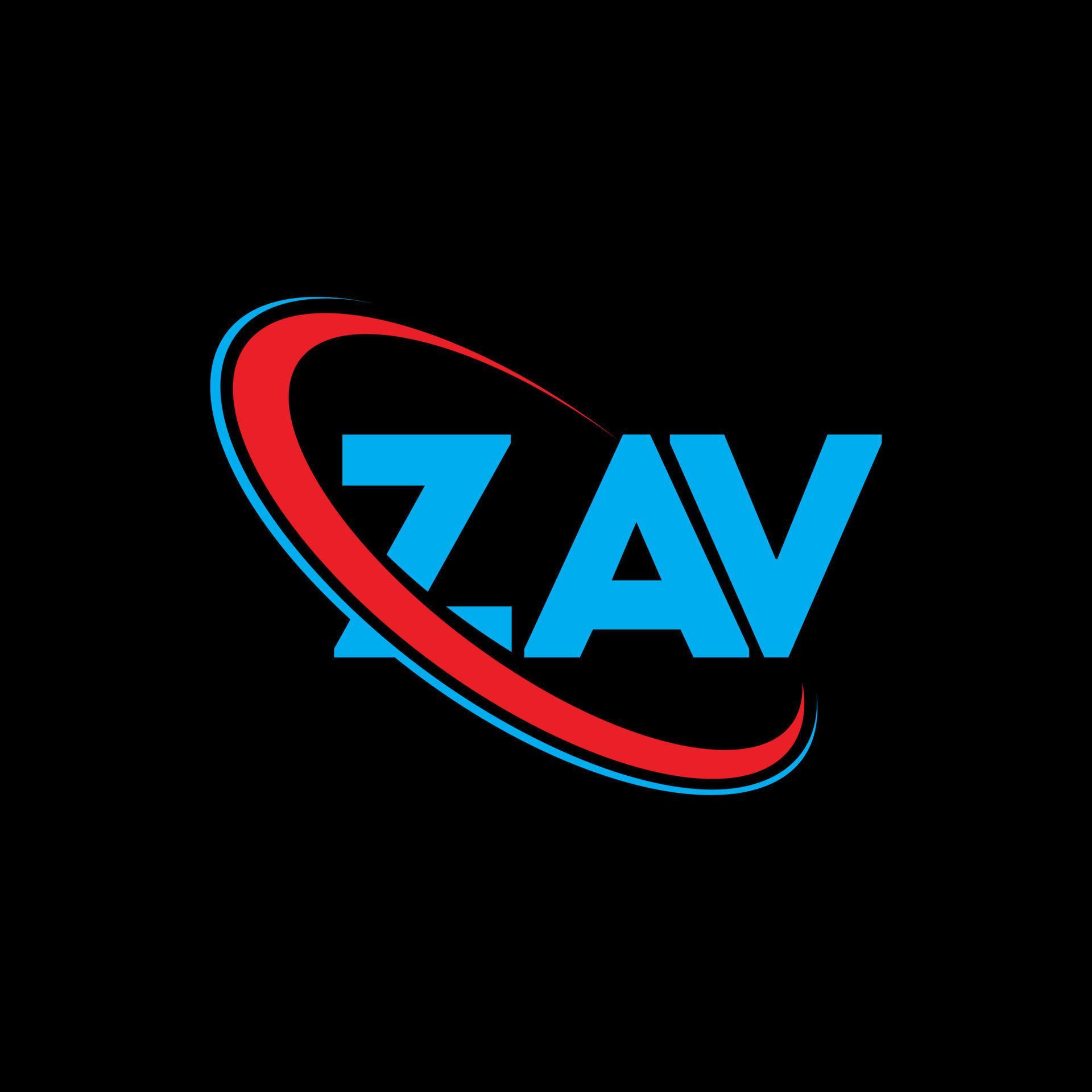 ZAV logo. ZAV letter. ZAV letter logo design. Initials ZAV logo linked with circle and uppercase ...