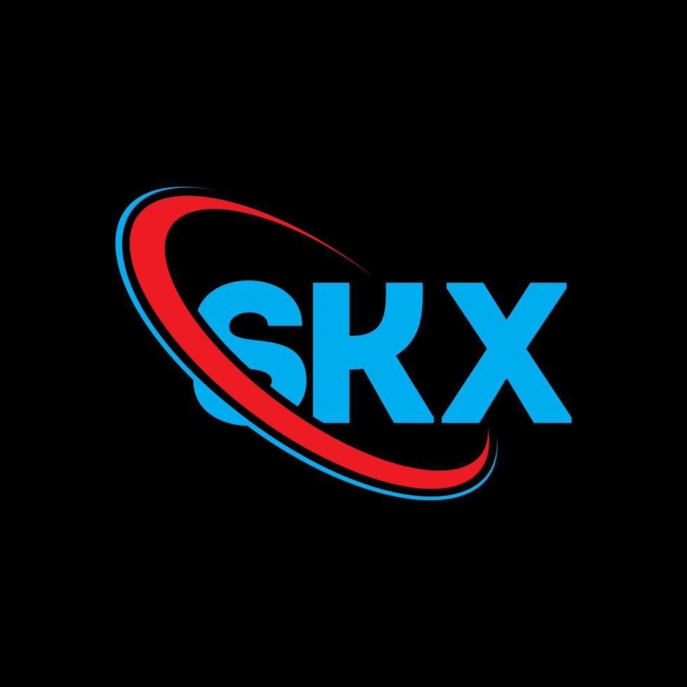 SKX logo. SKX letter. SKX letter logo design. Initials SKX logo linked with circle and uppercase ...