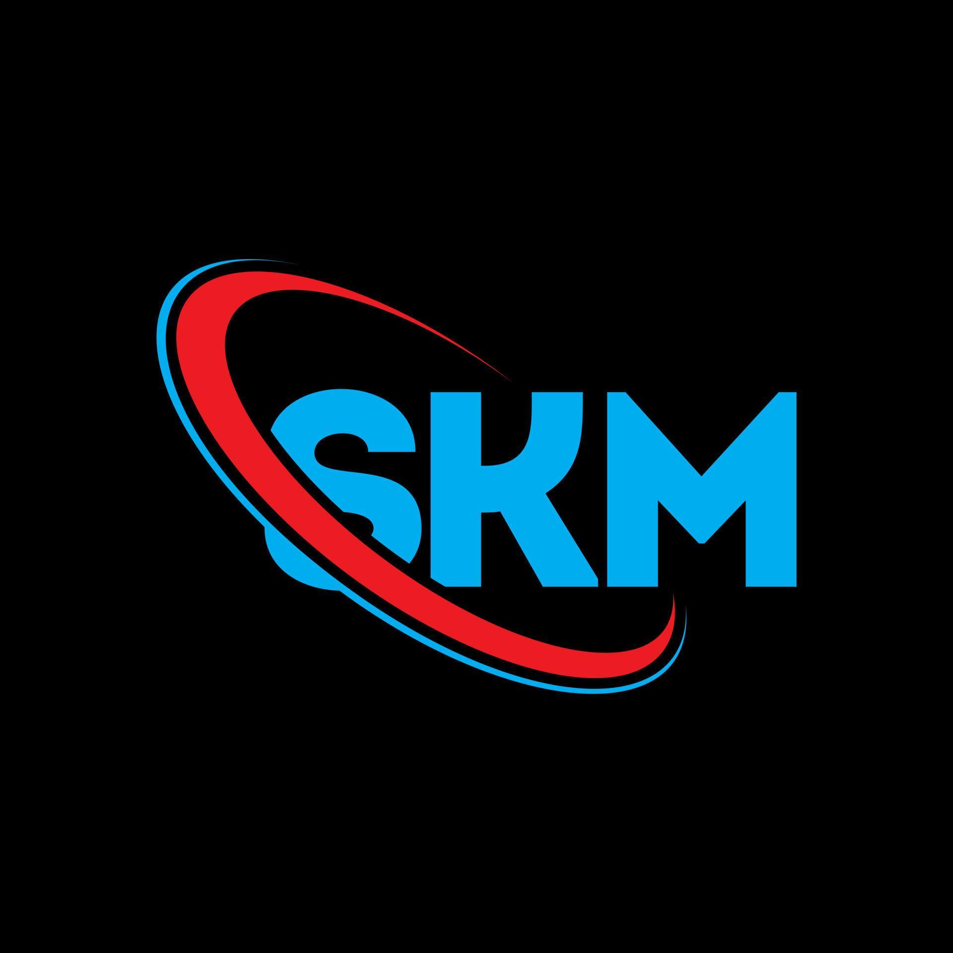 SKM logo. SKM letter. SKM letter logo design. Initials SKM logo linked with circle and uppercase ...