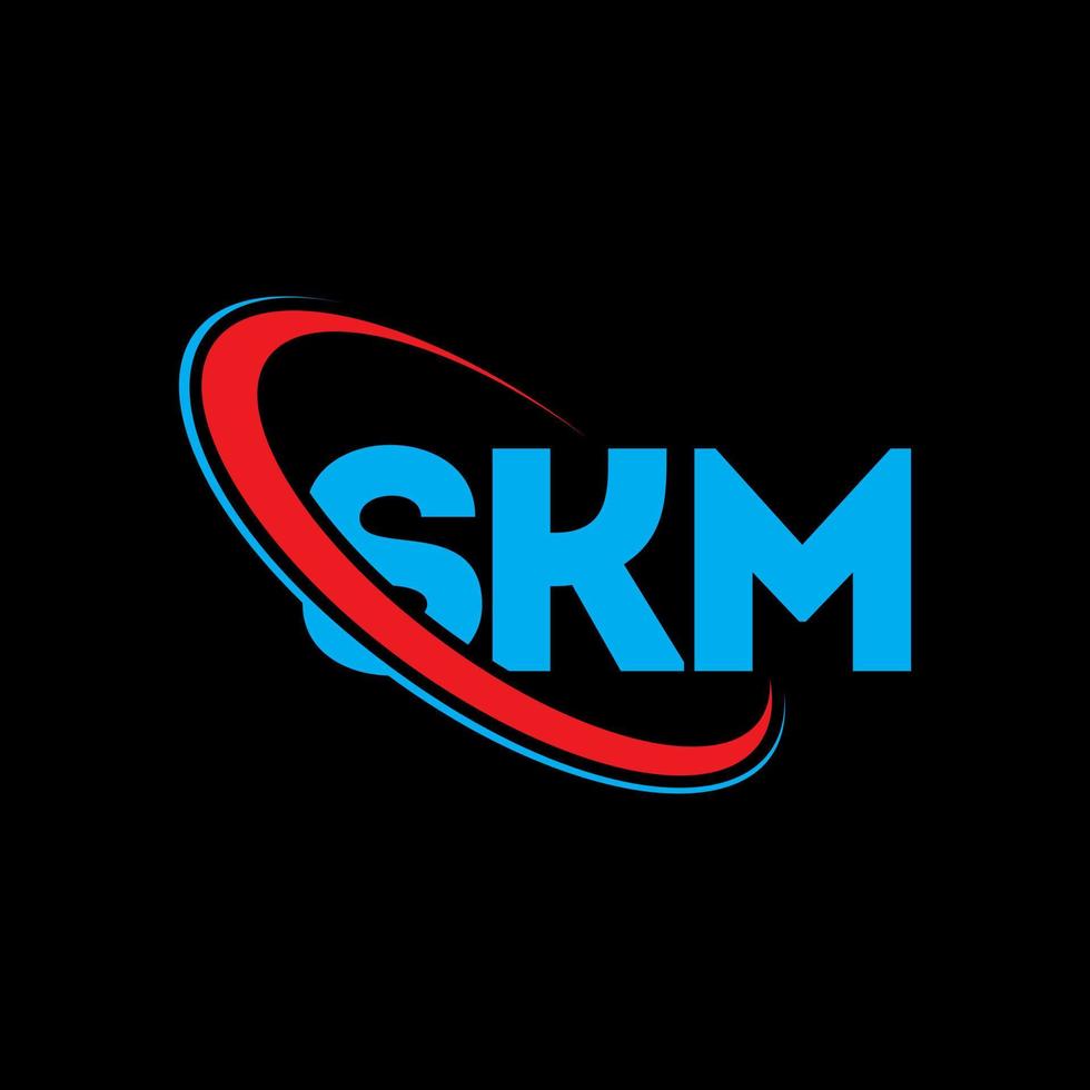 SKM logo. SKM letter. SKM letter logo design. Initials SKM logo linked with circle and uppercase ...