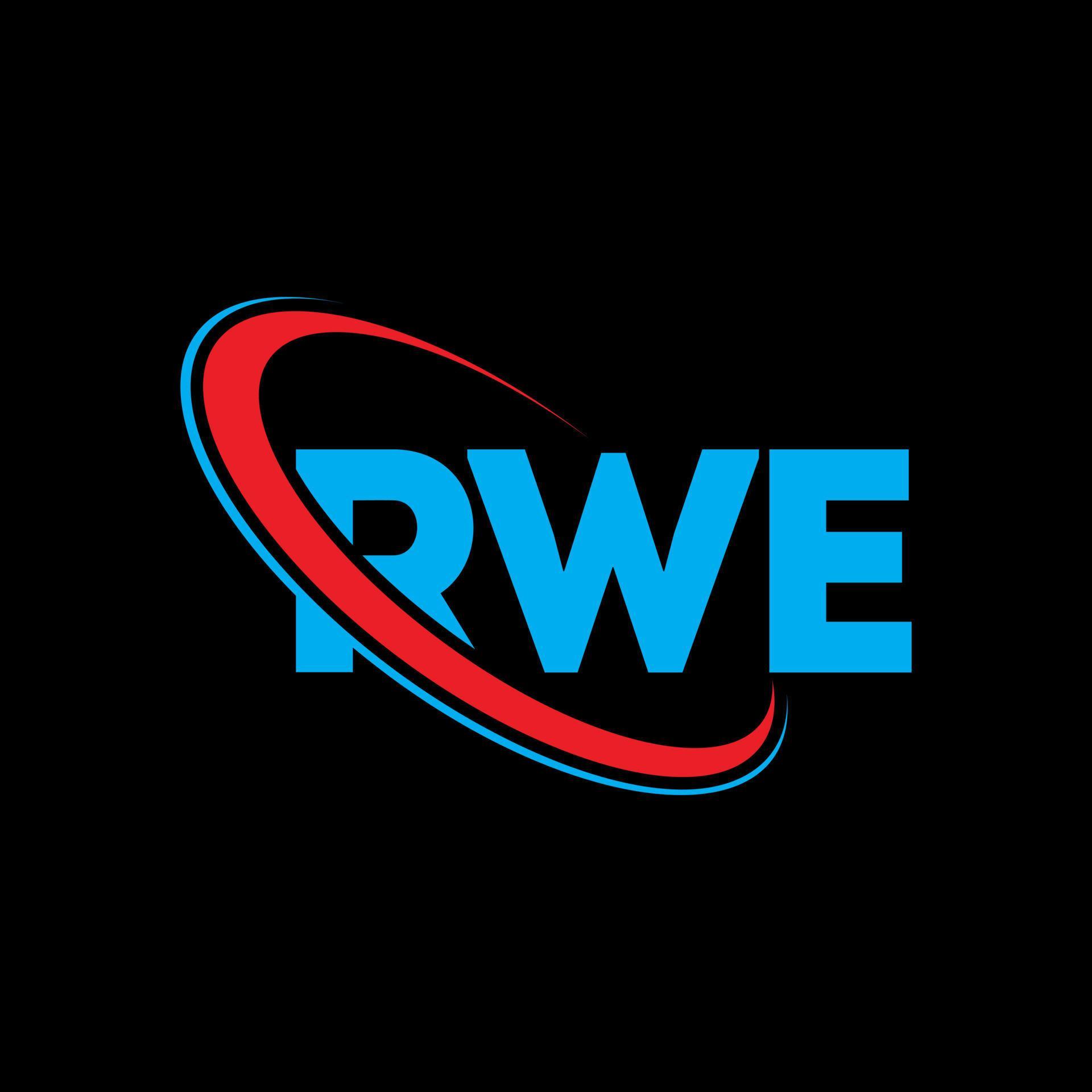 RWE logo. RWE letter. RWE letter logo design. Initials RWE logo linked with circle and uppercase ...