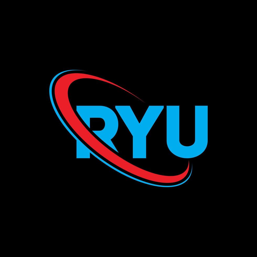 RYU logo. RYU letter. RYU letter logo design. Initials RYU logo linked with circle and uppercase ...