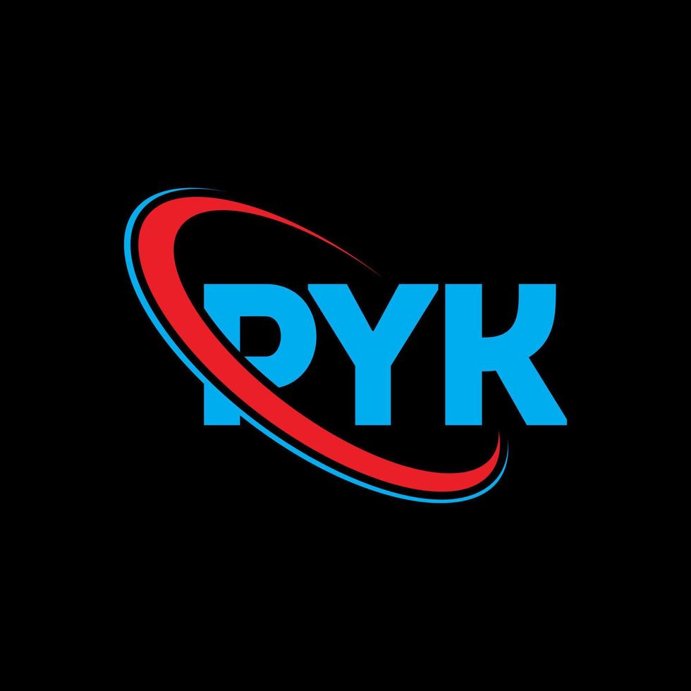 PYK logo. PYK letter. PYK letter logo design. Initials PYK logo linked with circle and uppercase ...