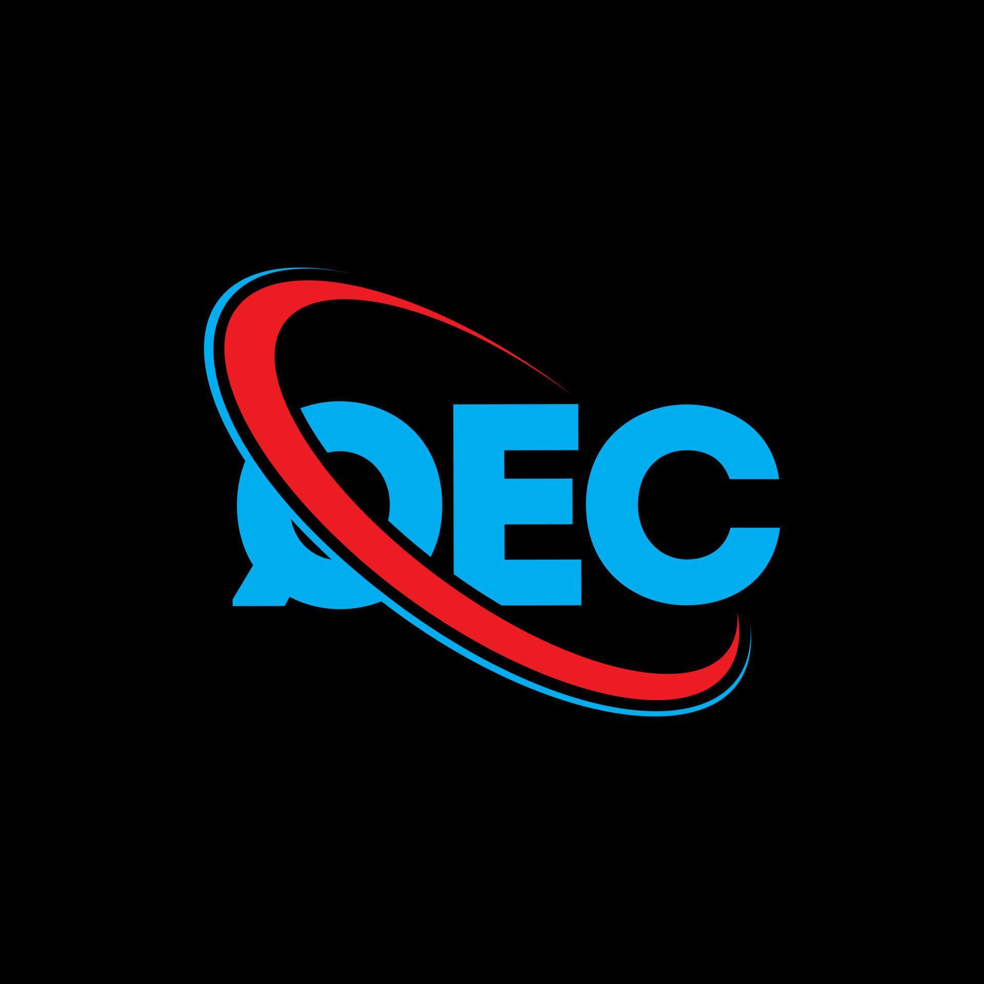 QEC logo. QEC letter. QEC letter logo design. Initials QEC logo linked with circle and uppercase ...