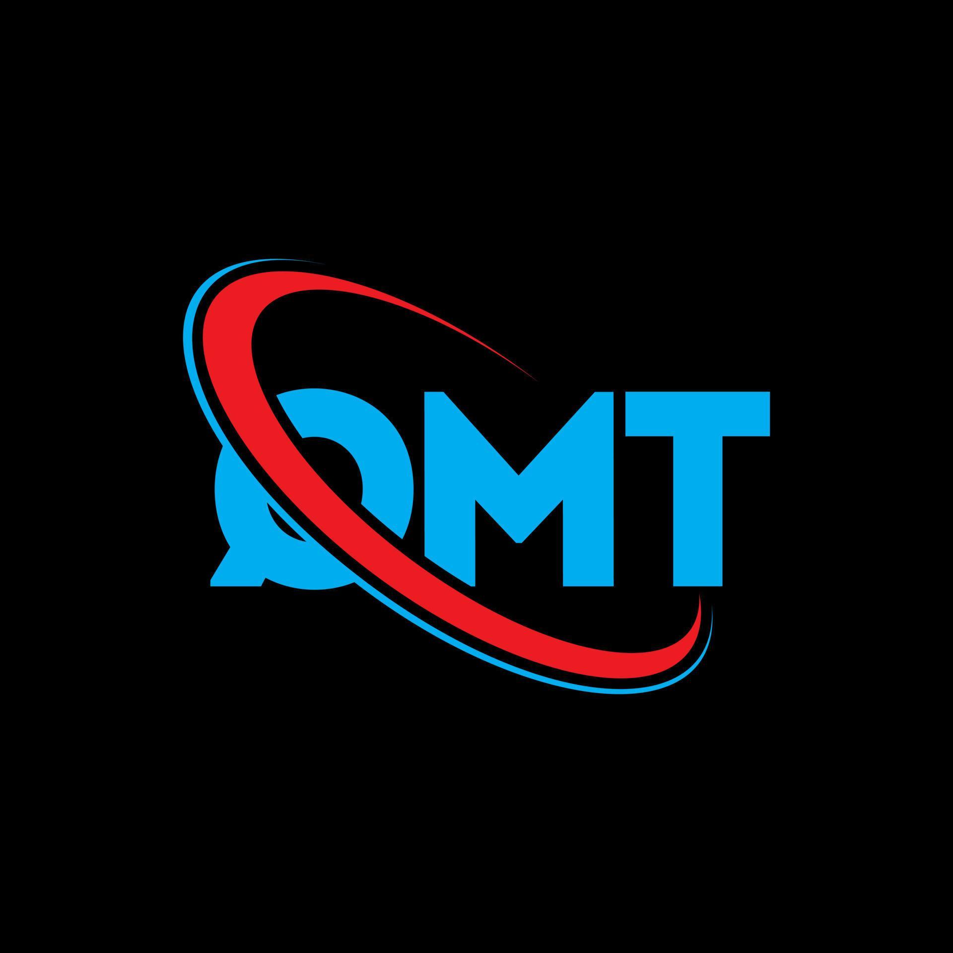 QMT logo. QMT letter. QMT letter logo design. Initials QMT logo linked with circle and uppercase ...