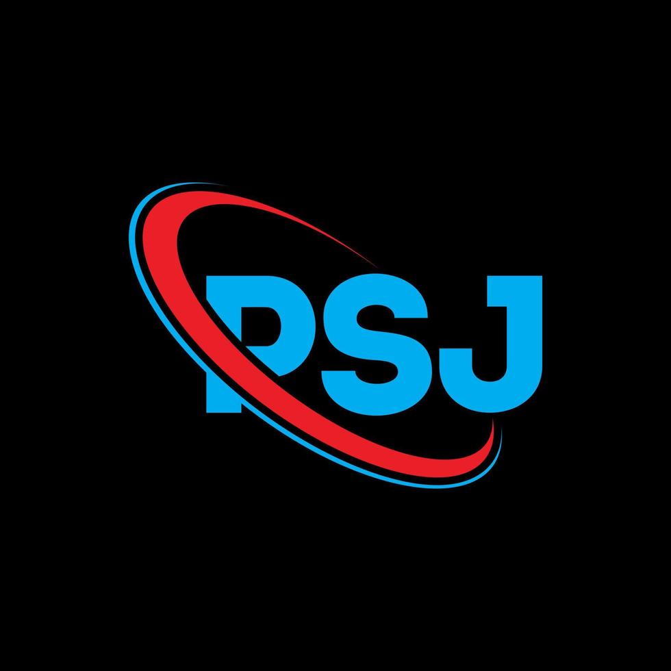 PSJ logo. PSJ letter. PSJ letter logo design. Initials PSJ logo linked with circle and uppercase ...