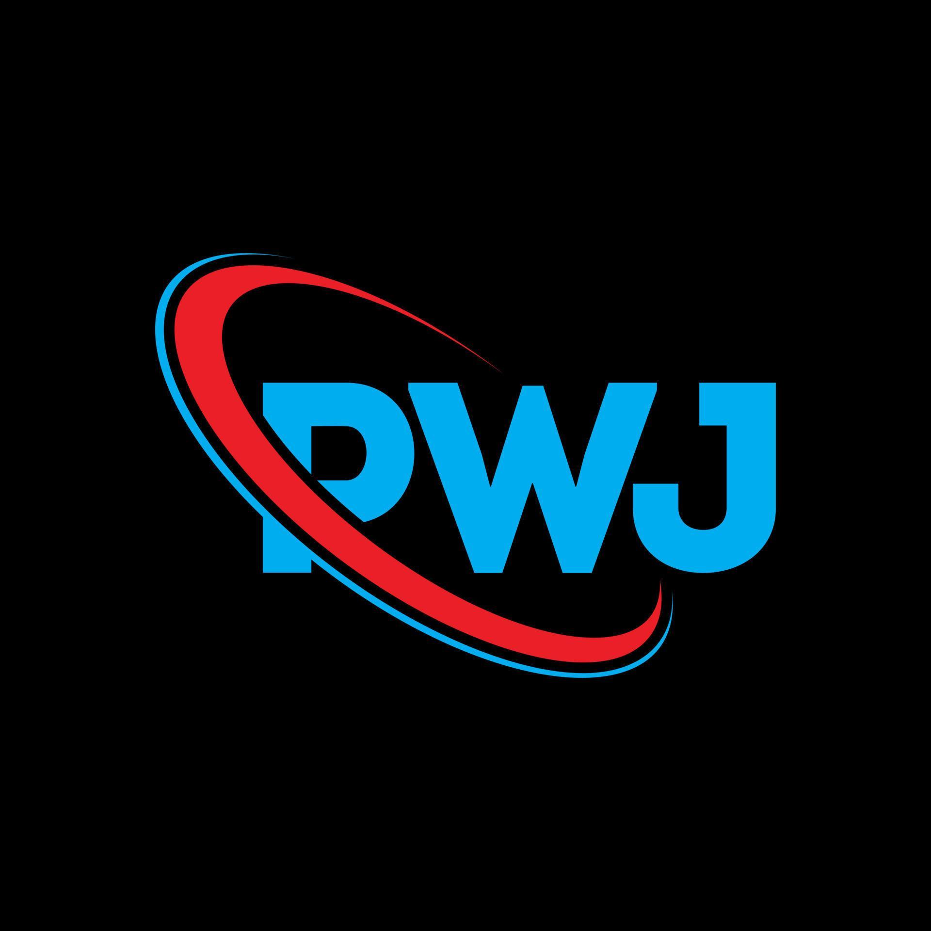 logotipo de pwj. letra pwj. diseño del logotipo de la letra pwj. logotipo de iniciales pwj ...
