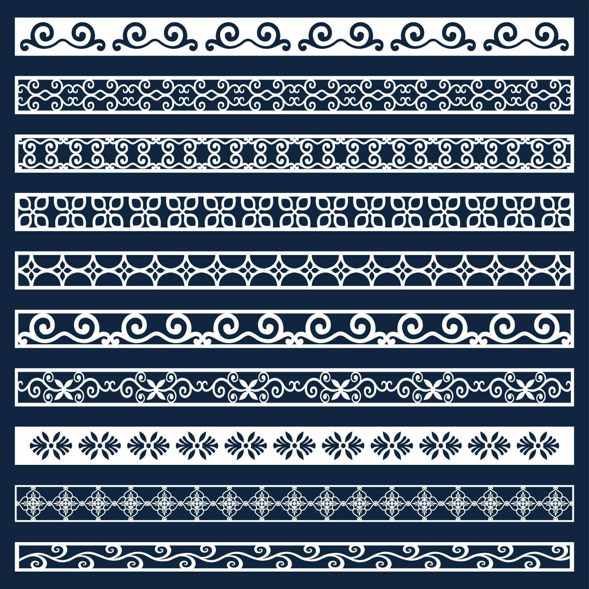 Ethnic boho style borders pattern set 9024704 Vector Art at Vecteezy