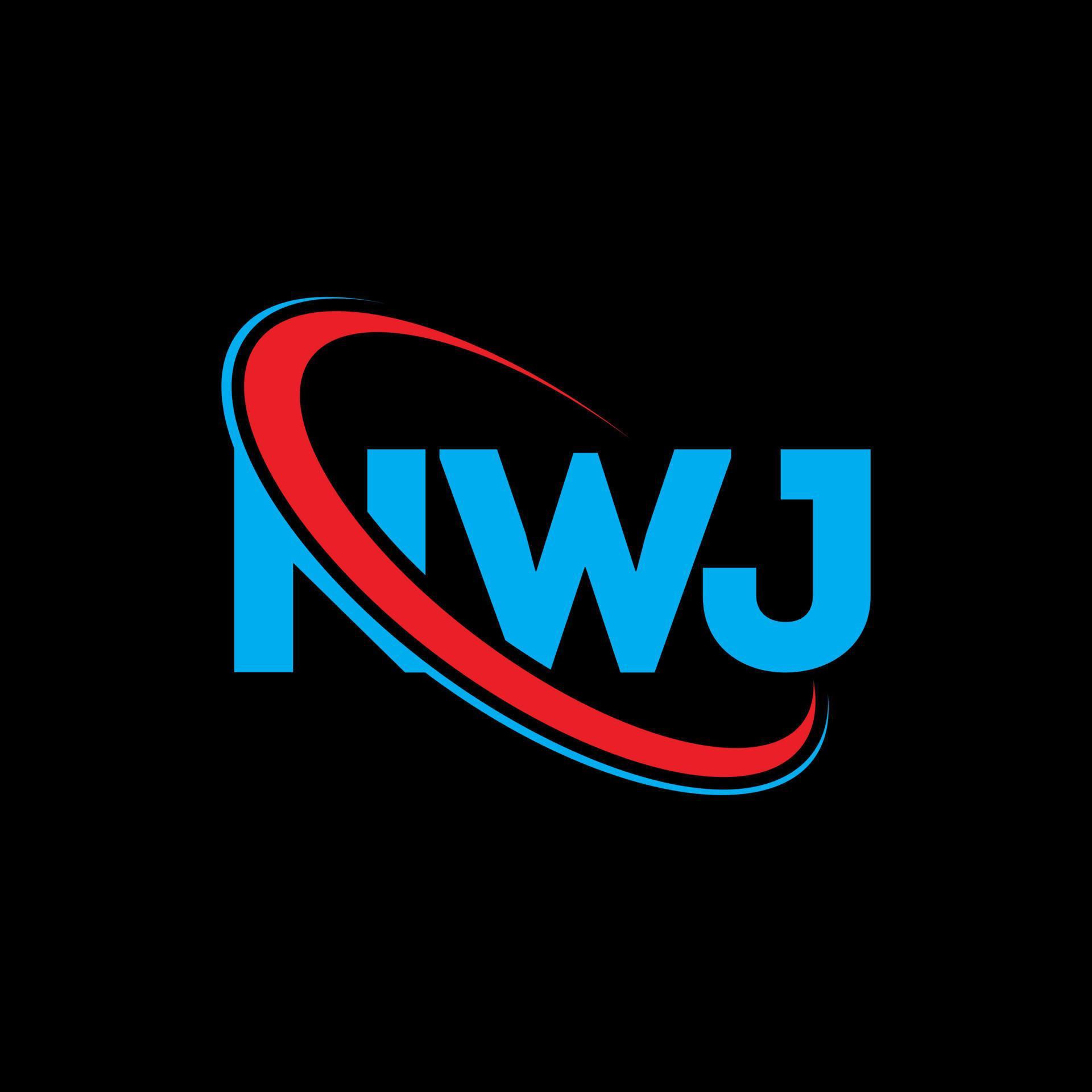 logotipo de nwj. letra nwj. diseño del logotipo de la letra nwj. logotipo de iniciales nwj ...
