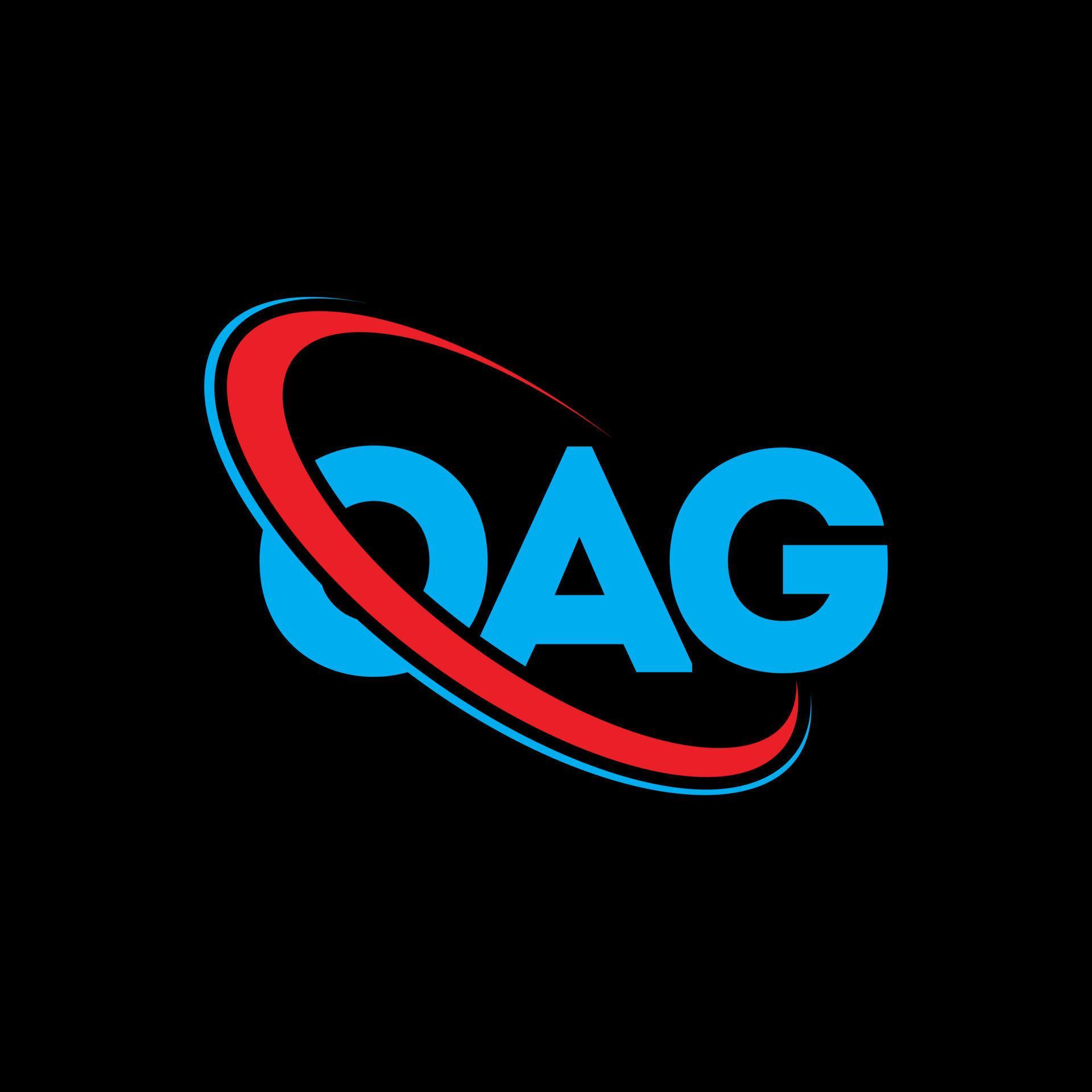 logotipo de la oag. carta oag. diseño del logotipo de la letra oag. logotipo de iniciales oag ...