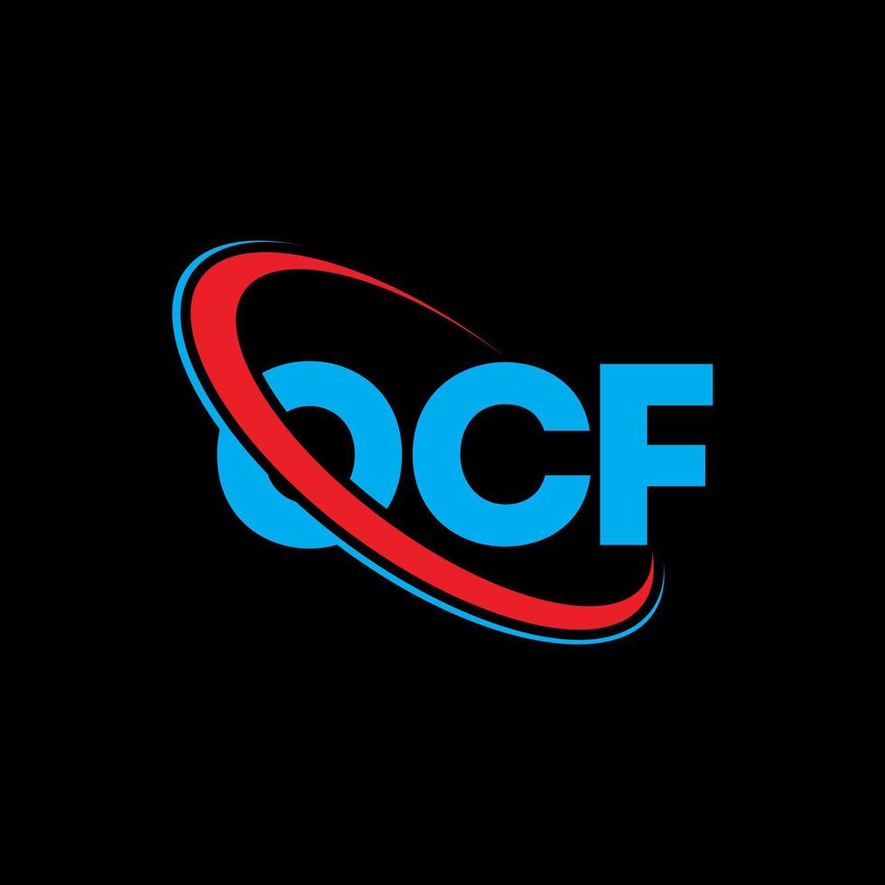OCF logo. OCF letter. OCF letter logo design. Initials OCF logo linked with circle and uppercase ...