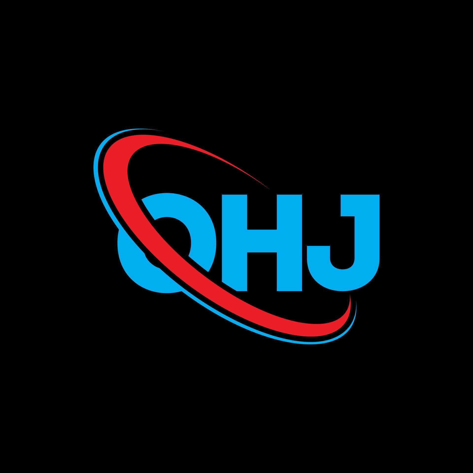 OHJ logo. OHJ letter. OHJ letter logo design. Initials OHJ logo linked with circle and uppercase ...