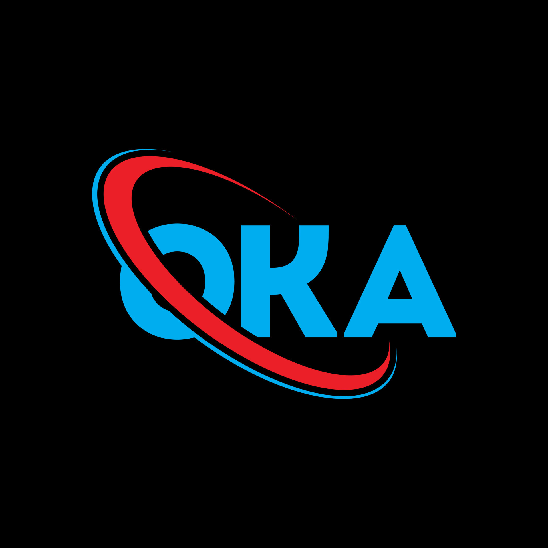 bien logotipo. bien carta. diseño de logotipo de letra oka. logotipo de las iniciales oka ...