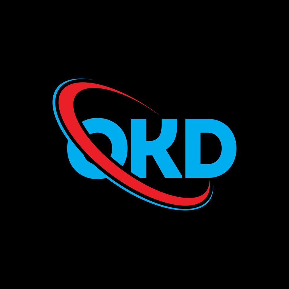 logotipo de okd. carta bien. diseño de logotipo de letra okd. logotipo de las iniciales okd ...