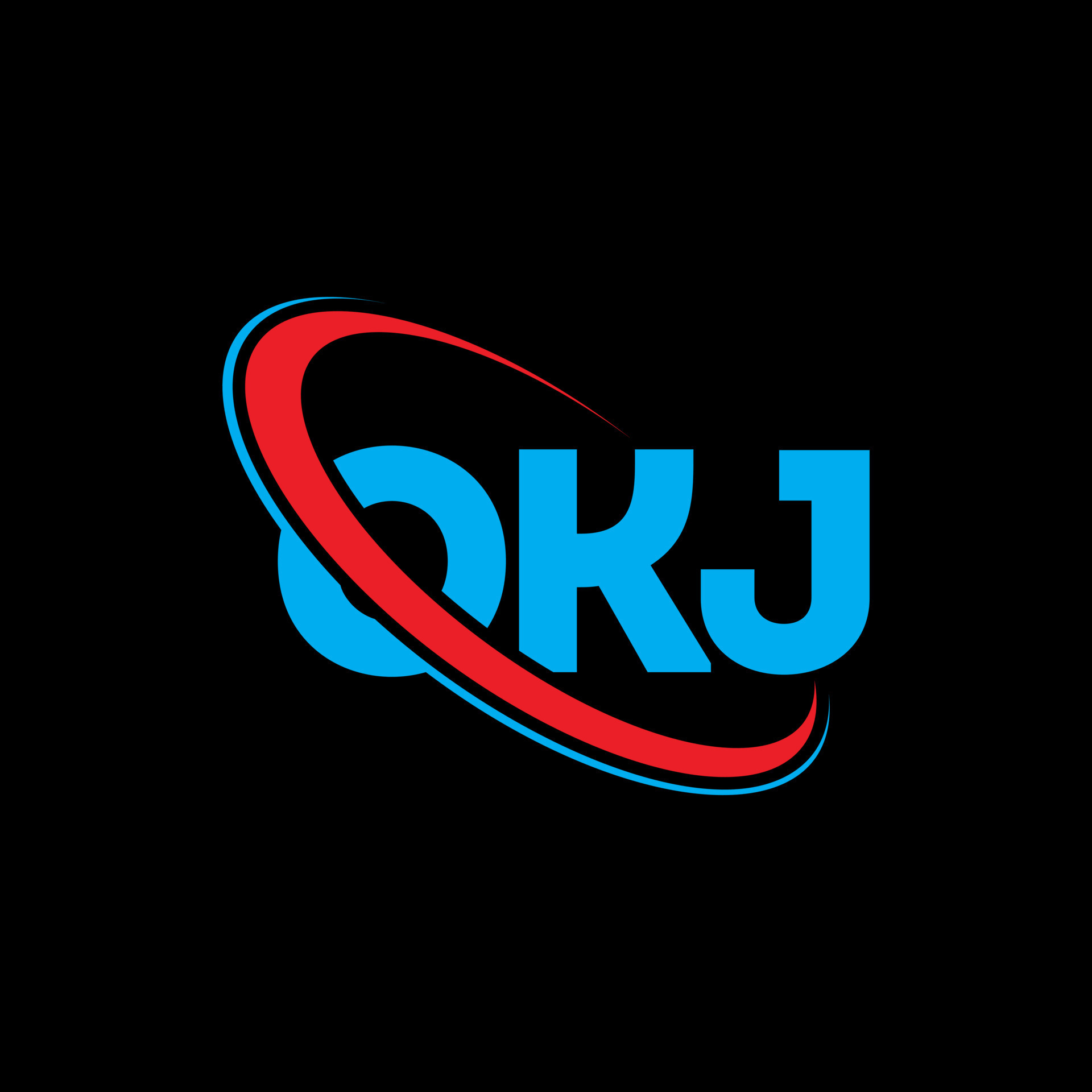 OKJ logo. OKJ letter. OKJ letter logo design. Initials OKJ logo linked with circle and uppercase ...