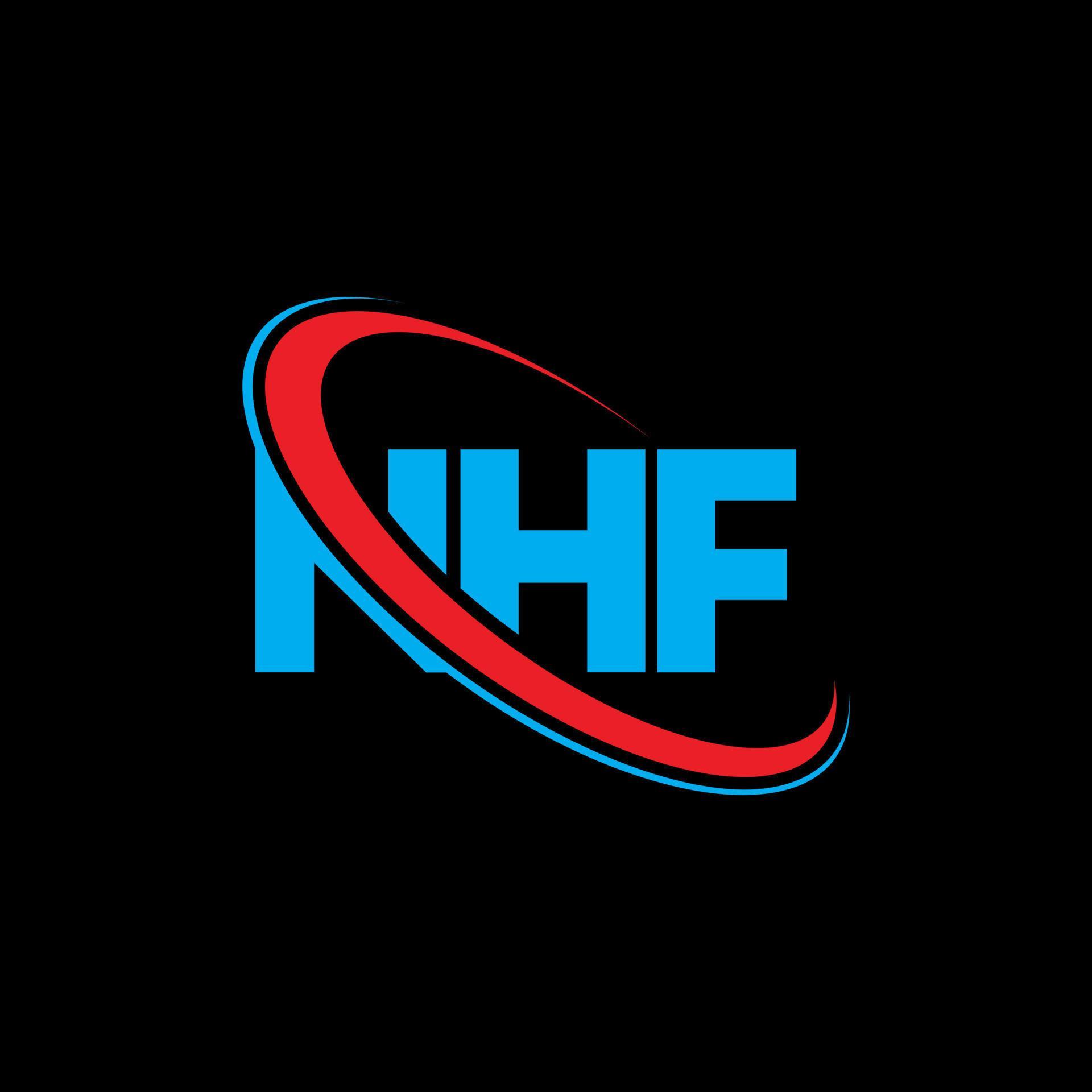 logotipo de nhf. carta nhf. diseño del logotipo de la letra nhf. logotipo de las iniciales nhf ...