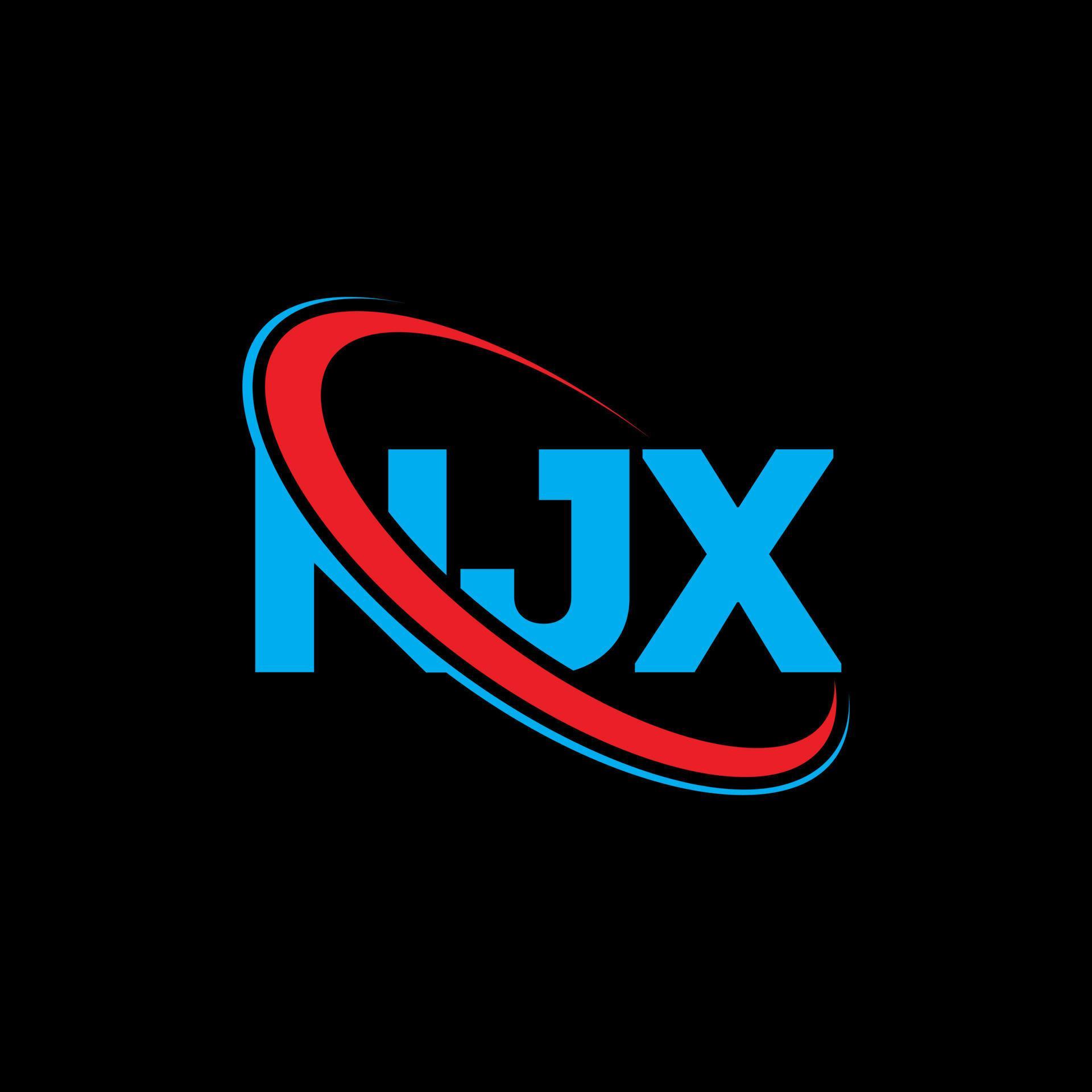 logotipo de njx. carta njx. diseño del logotipo de la letra njx. logotipo de iniciales njx ...