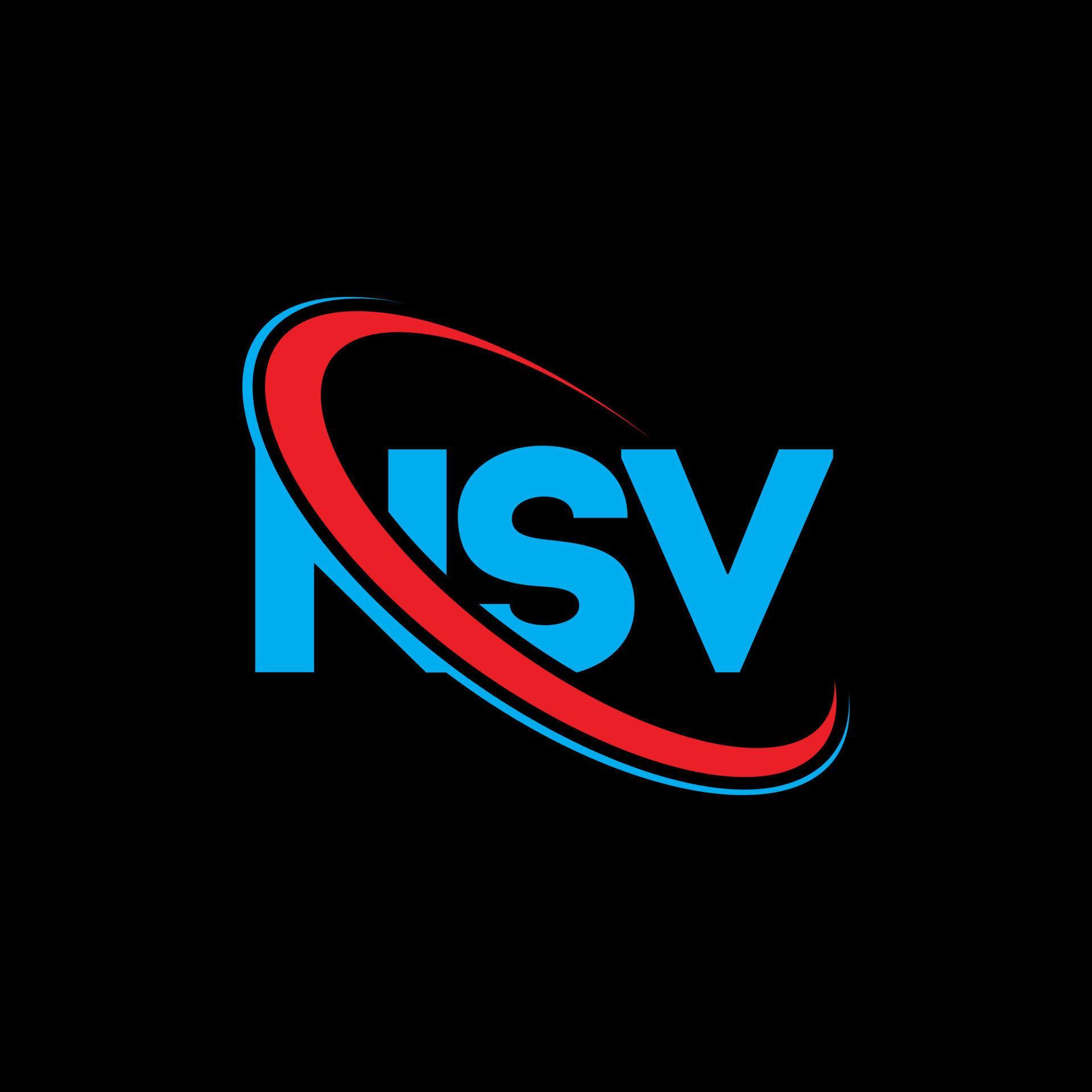 NSV logo. NSV letter. NSV letter logo design. Initials NSV logo linked with circle and uppercase ...