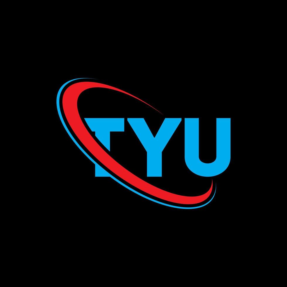 TYU logo. TYU letter. TYU letter logo design. Initials TYU logo linked with circle and uppercase ...