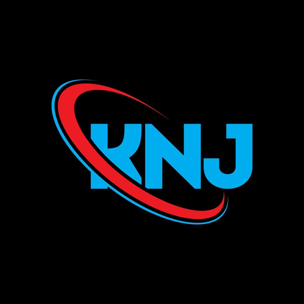 logotipo knj. letra knj. diseño del logotipo de la letra knj. logotipo de knj iniciales ...