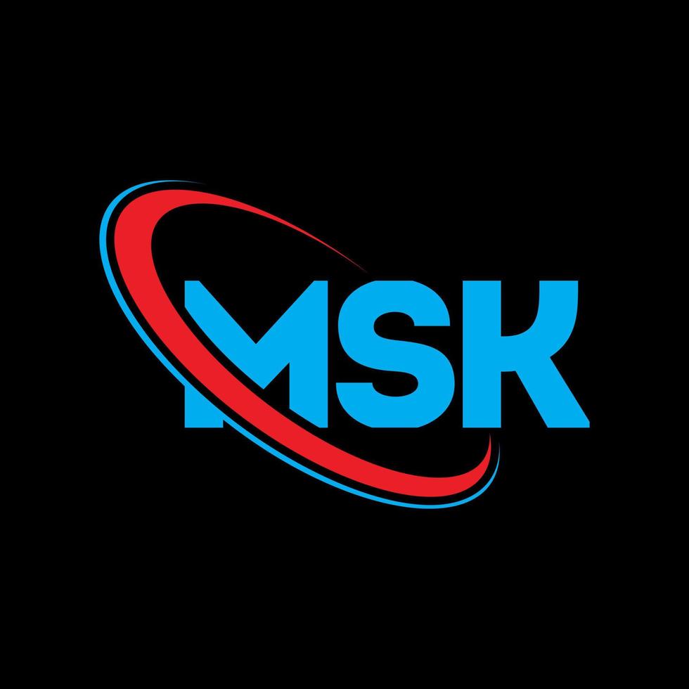 MSK logo. MSK letter. MSK letter logo design. Initials MSK logo linked with circle and uppercase ...