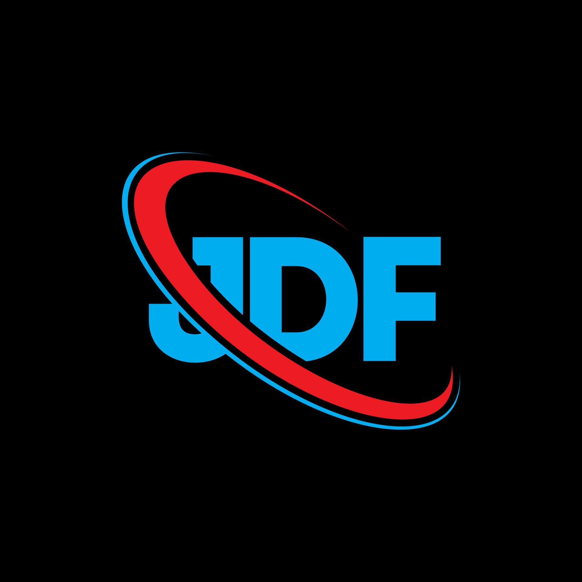 JDF logo. JDF letter. JDF letter logo design. Initials JDF logo linked with circle and uppercase ...