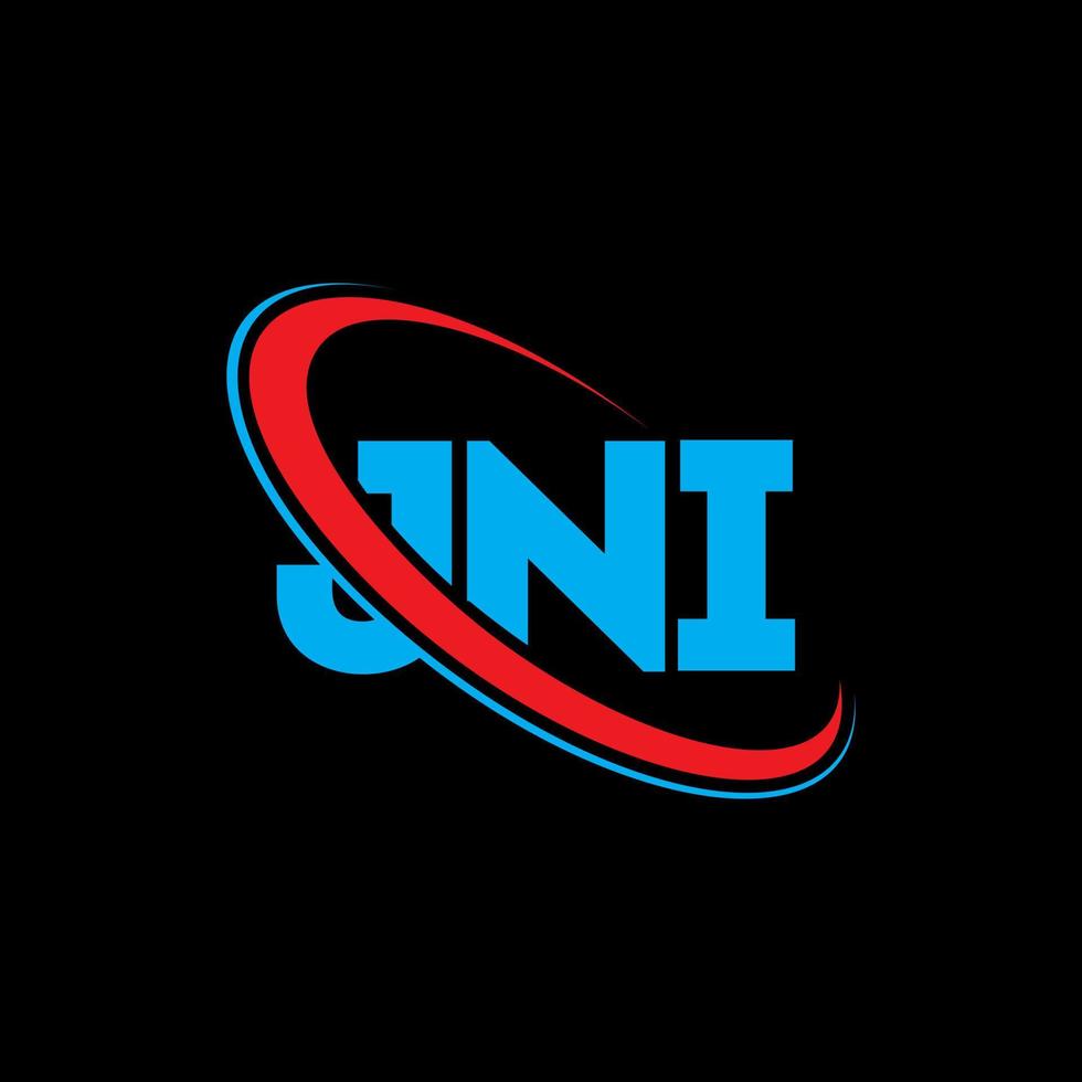 JNI logo. JNI letter. JNI letter logo design. Initials JNI logo linked with circle and uppercase ...
