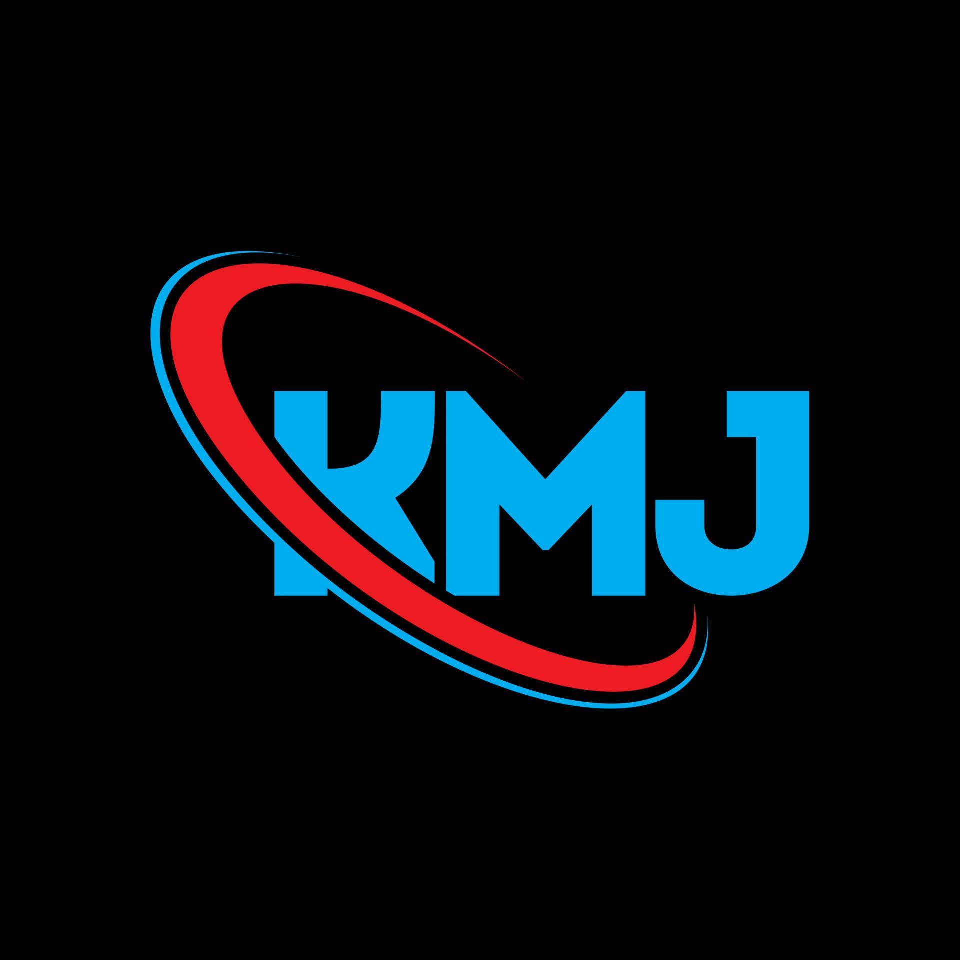 KMJ logo. KMJ letter. KMJ letter logo design. Initials KMJ logo linked with circle and uppercase ...