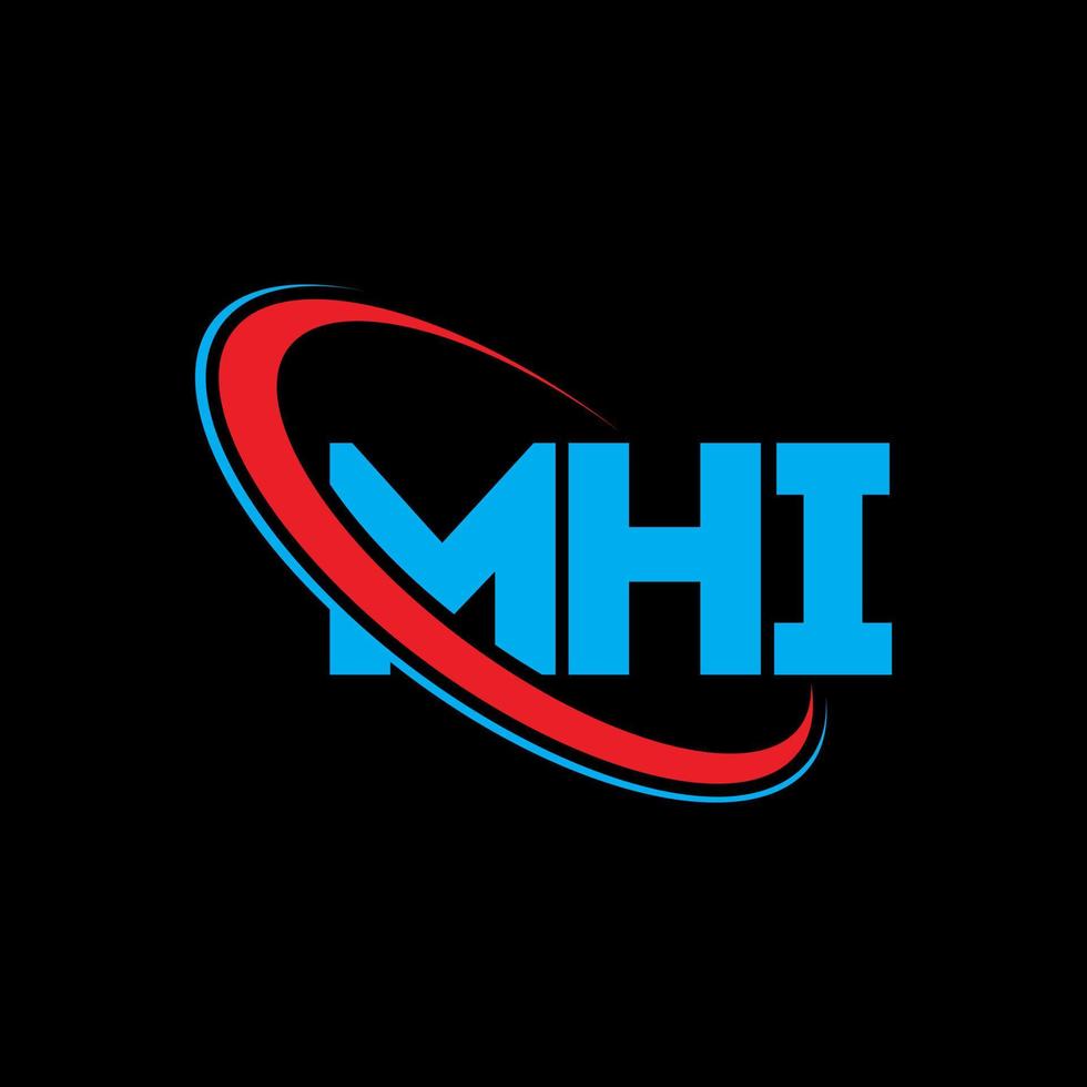 MHI logo. MHI letter. MHI letter logo design. Initials MHI logo linked with circle and uppercase ...