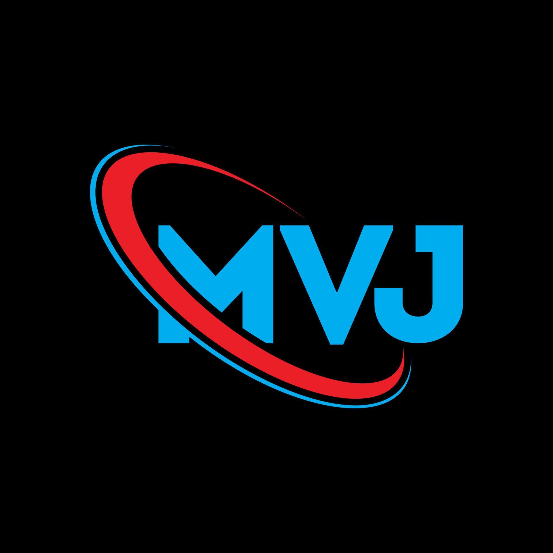 MVJ logo. MVJ letter. MVJ letter logo design. Initials MVJ logo linked with circle and uppercase ...
