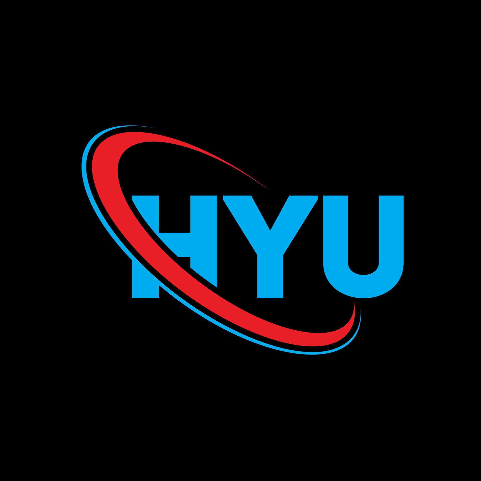 HYU logo. HYU letter. HYU letter logo design. Initials HYU logo linked with circle and uppercase ...